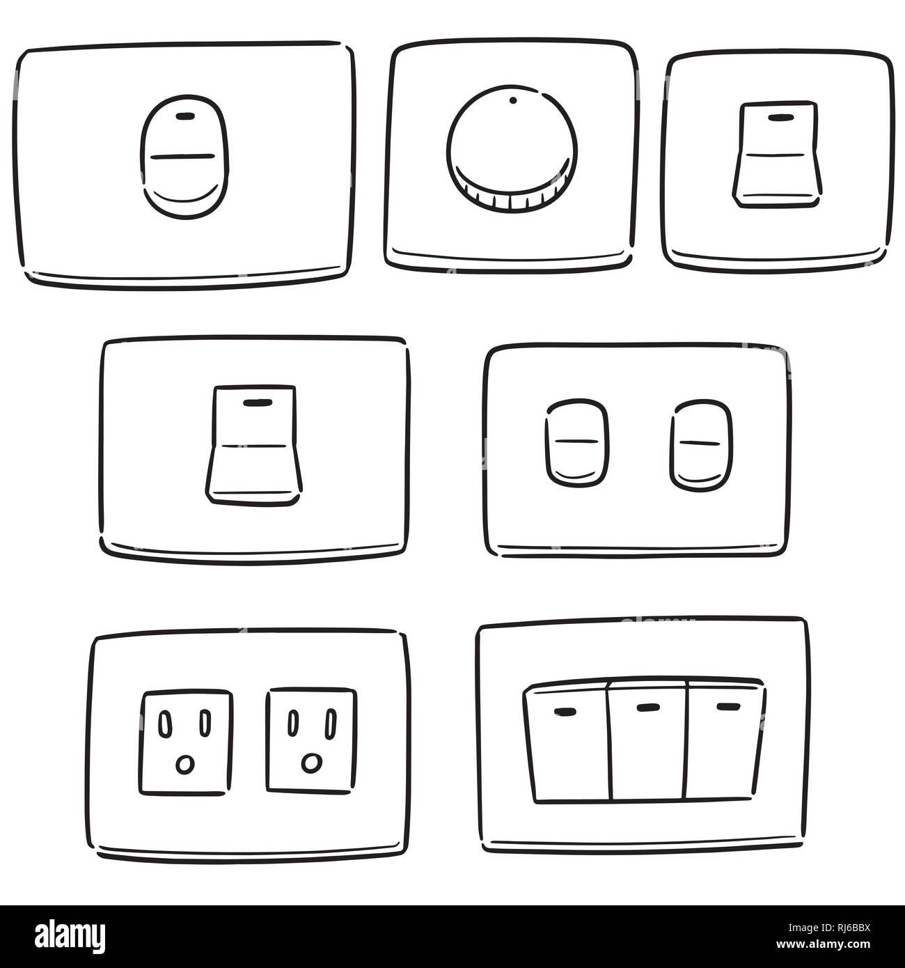 vector set of electric switch and plug Stock Vector Image & Art - Alamy