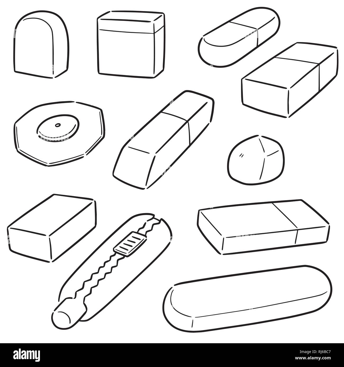 vector set of eraser Stock Vector Image & Art - Alamy