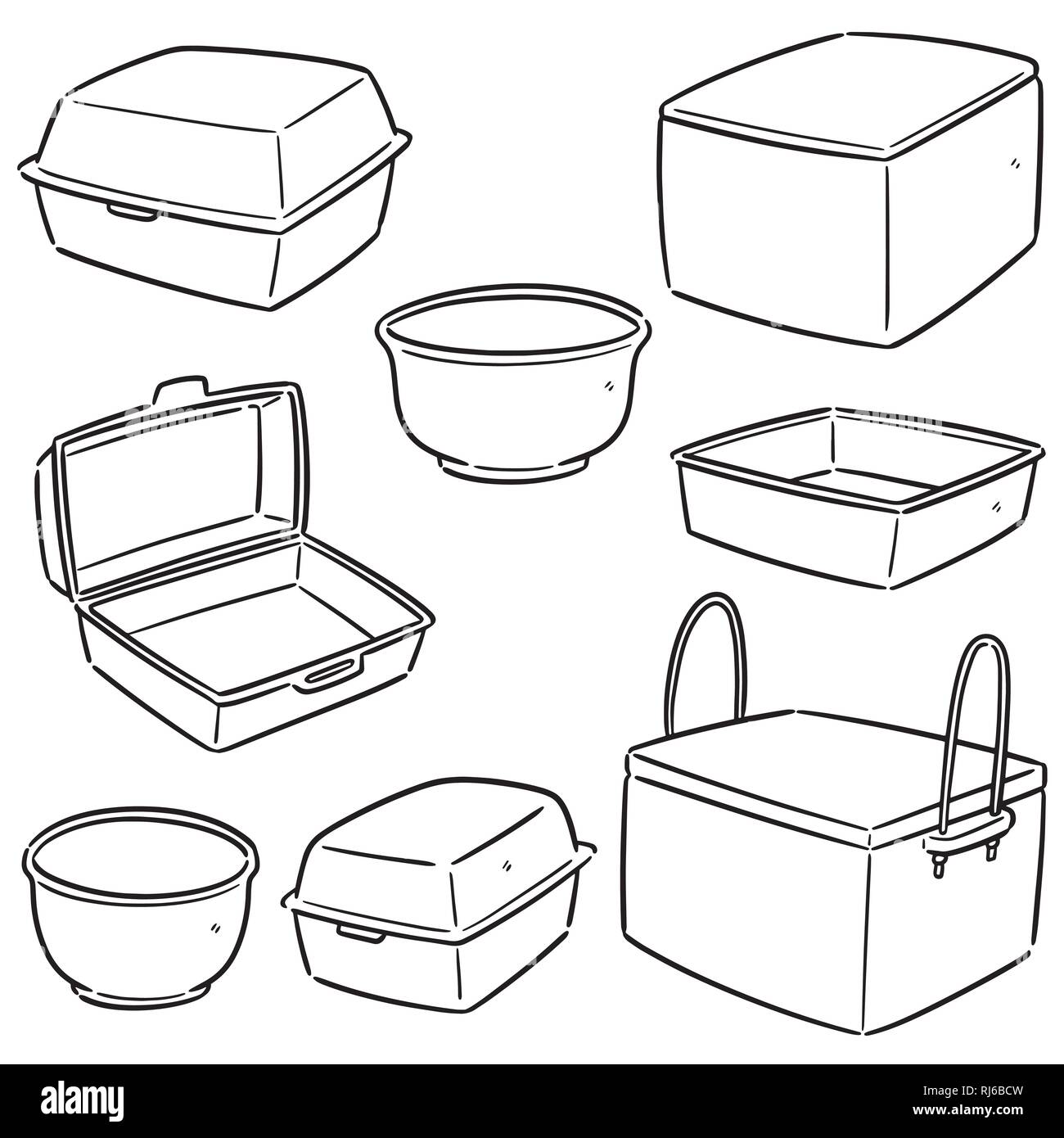 vector set of foam container Stock Vector Image & Art - Alamy