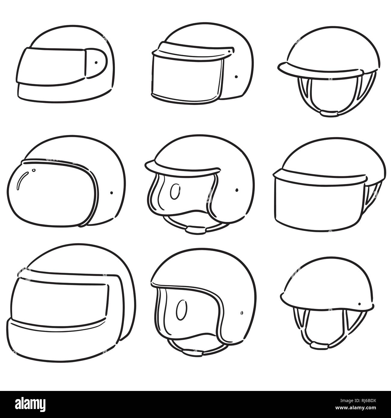 vector set of motorcycle helmet Stock Vector Image & Art - Alamy