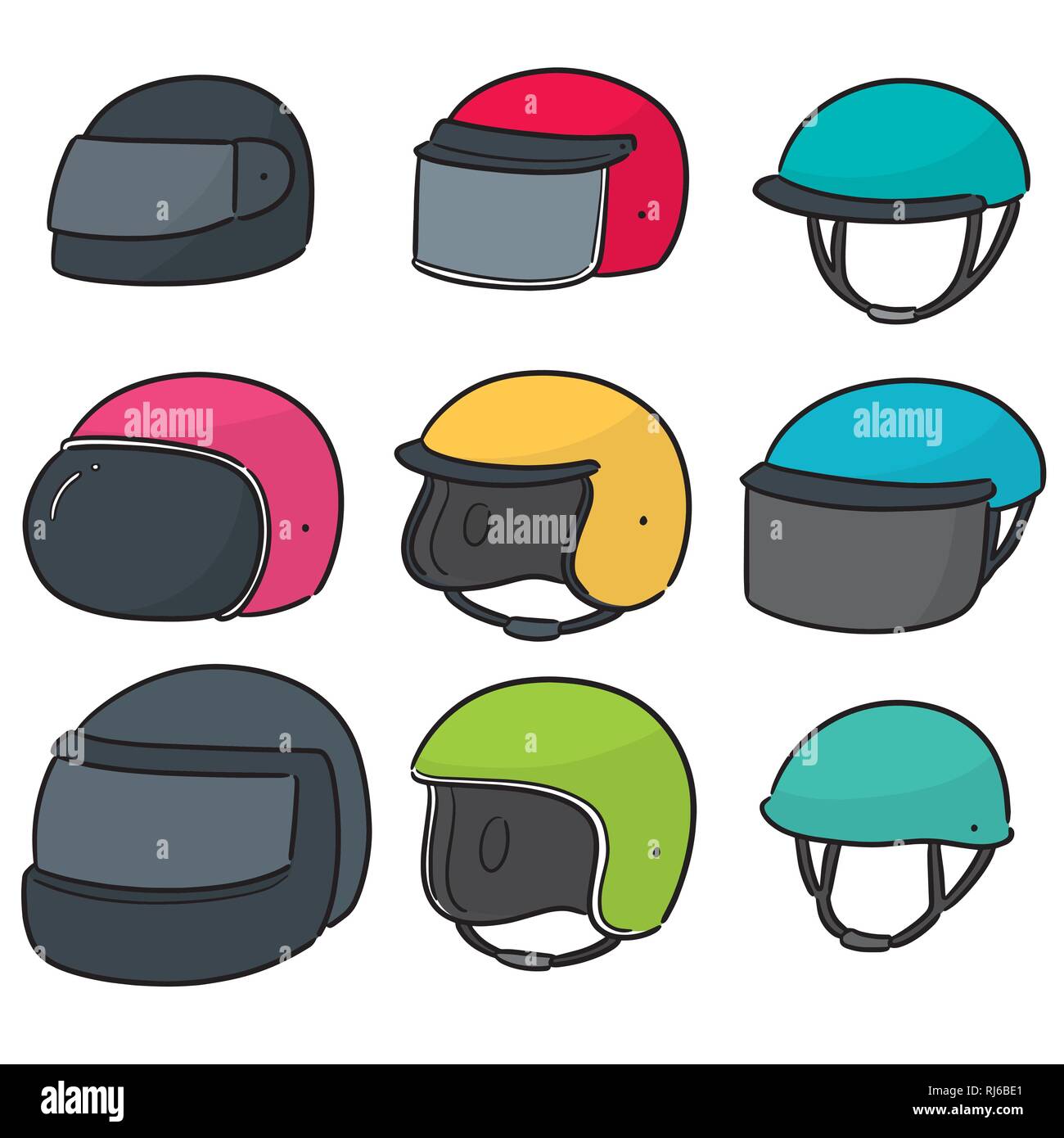vector set of motorcycle helmet Stock Vector Image & Art - Alamy