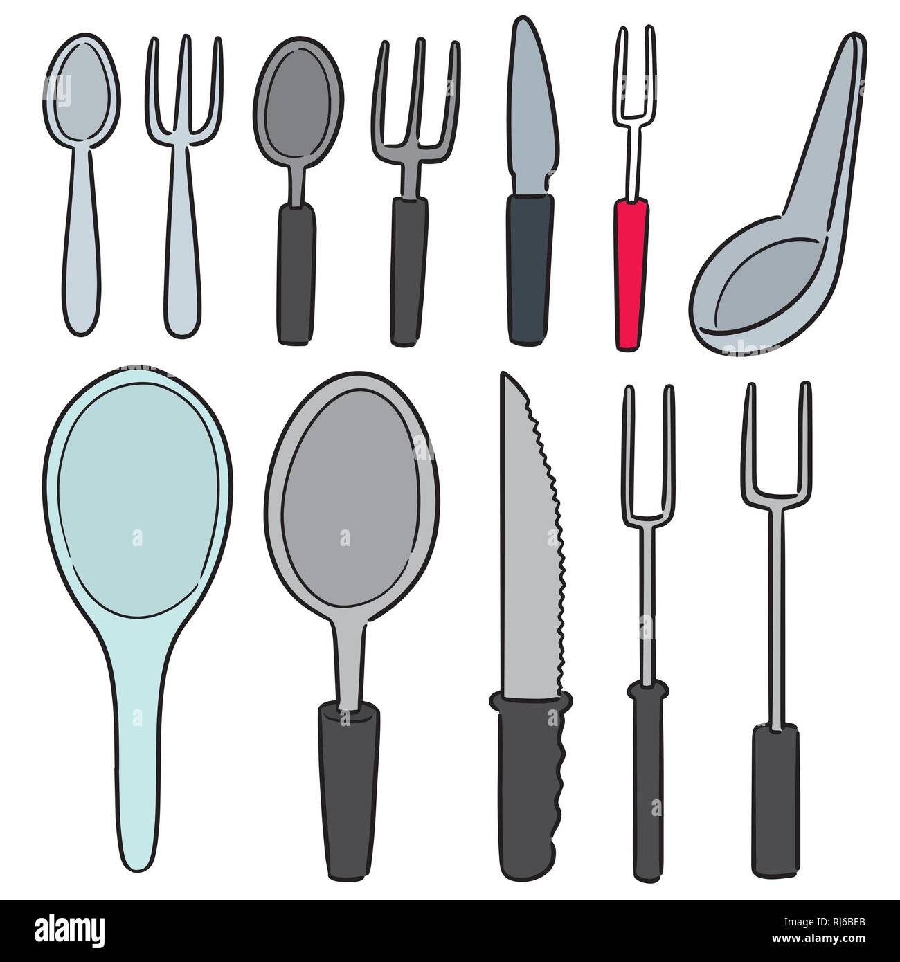 vector set of tableware Stock Vector Image & Art - Alamy