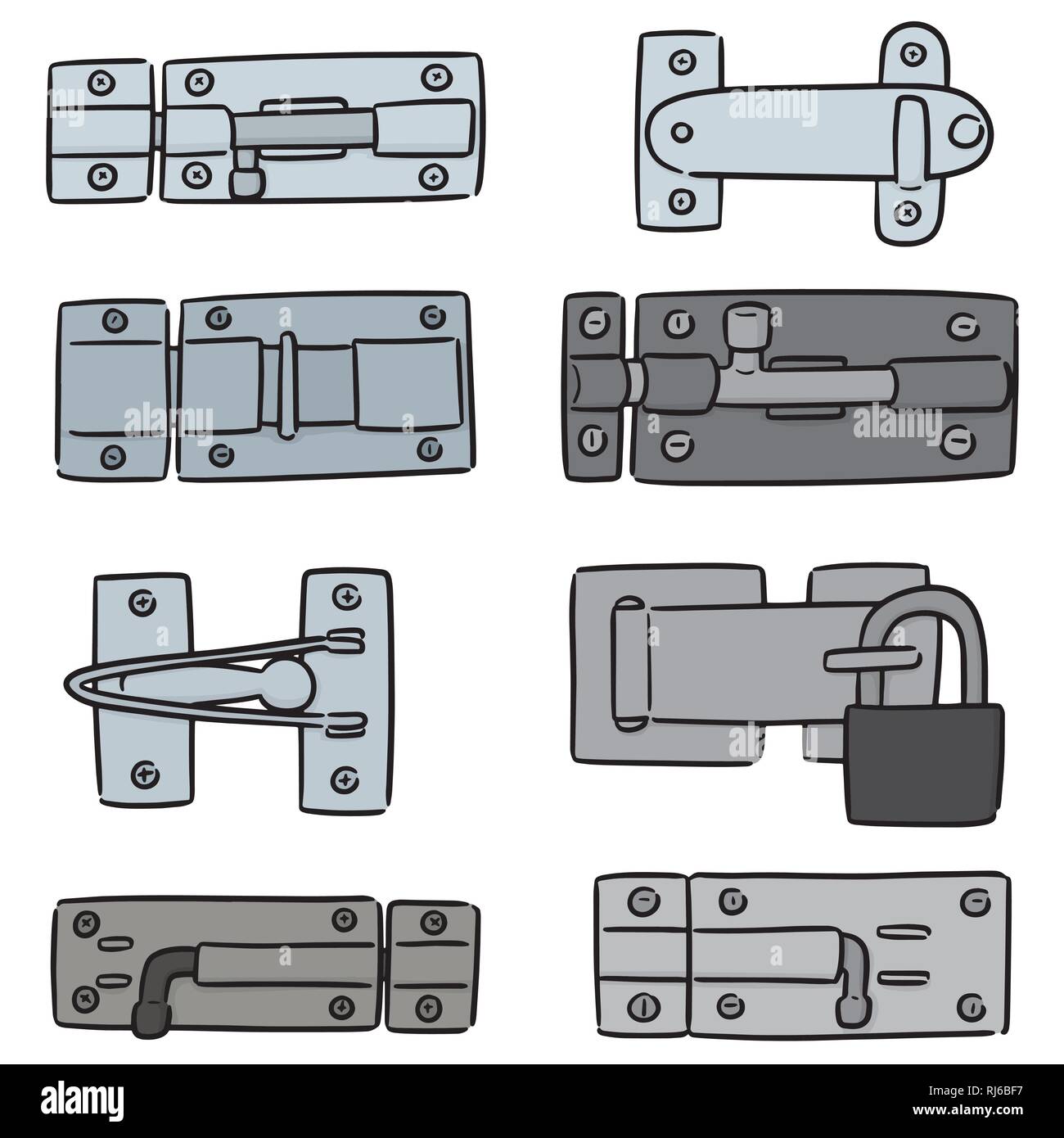 vector set of latch Stock Vector Image & Art - Alamy