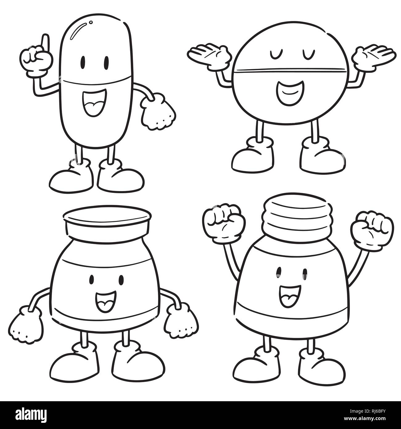 vector set of medicine cartoon Stock Vector Image & Art - Alamy