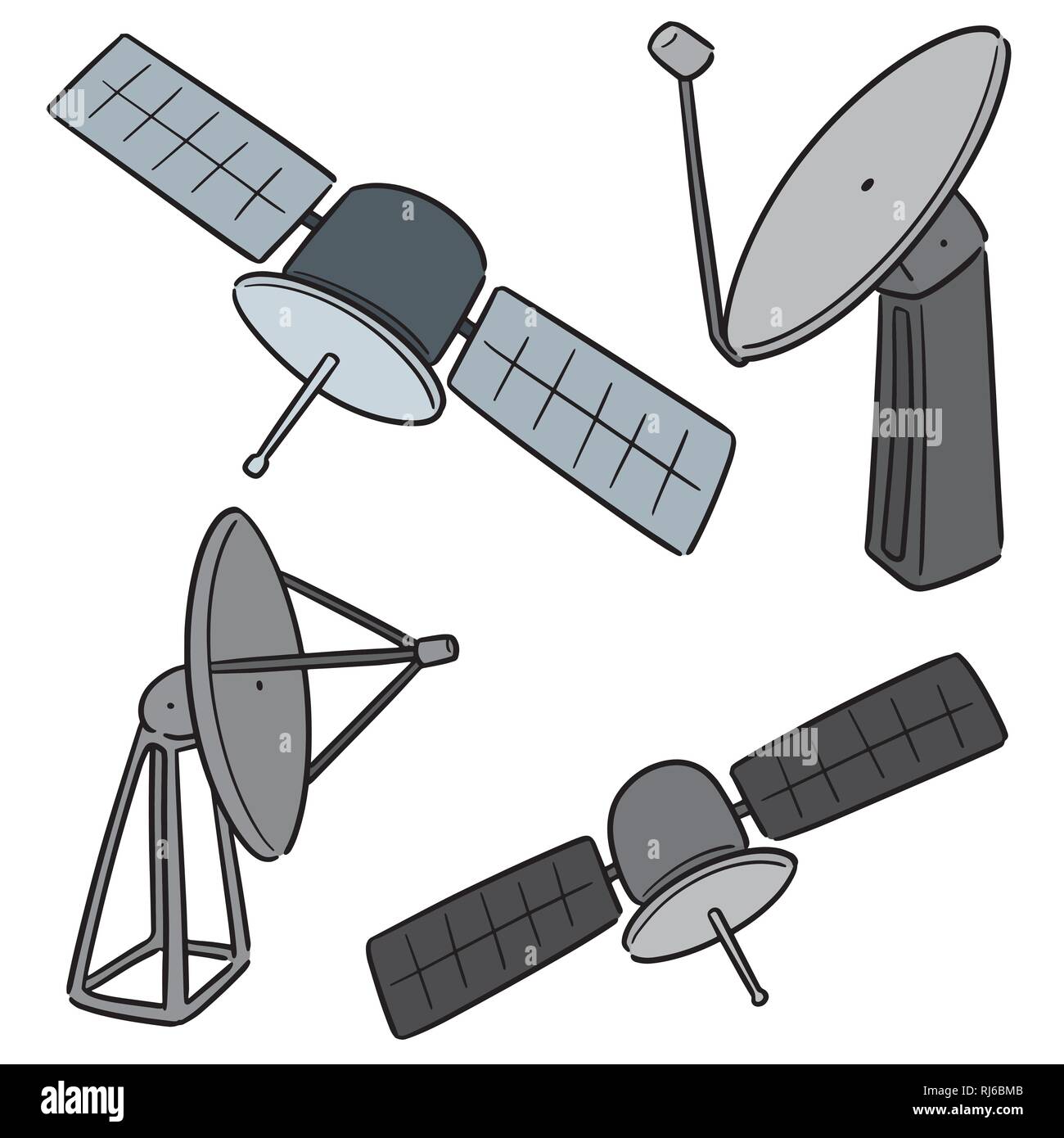 vector set of satellite and satellite dish Stock Vector Image & Art - Alamy