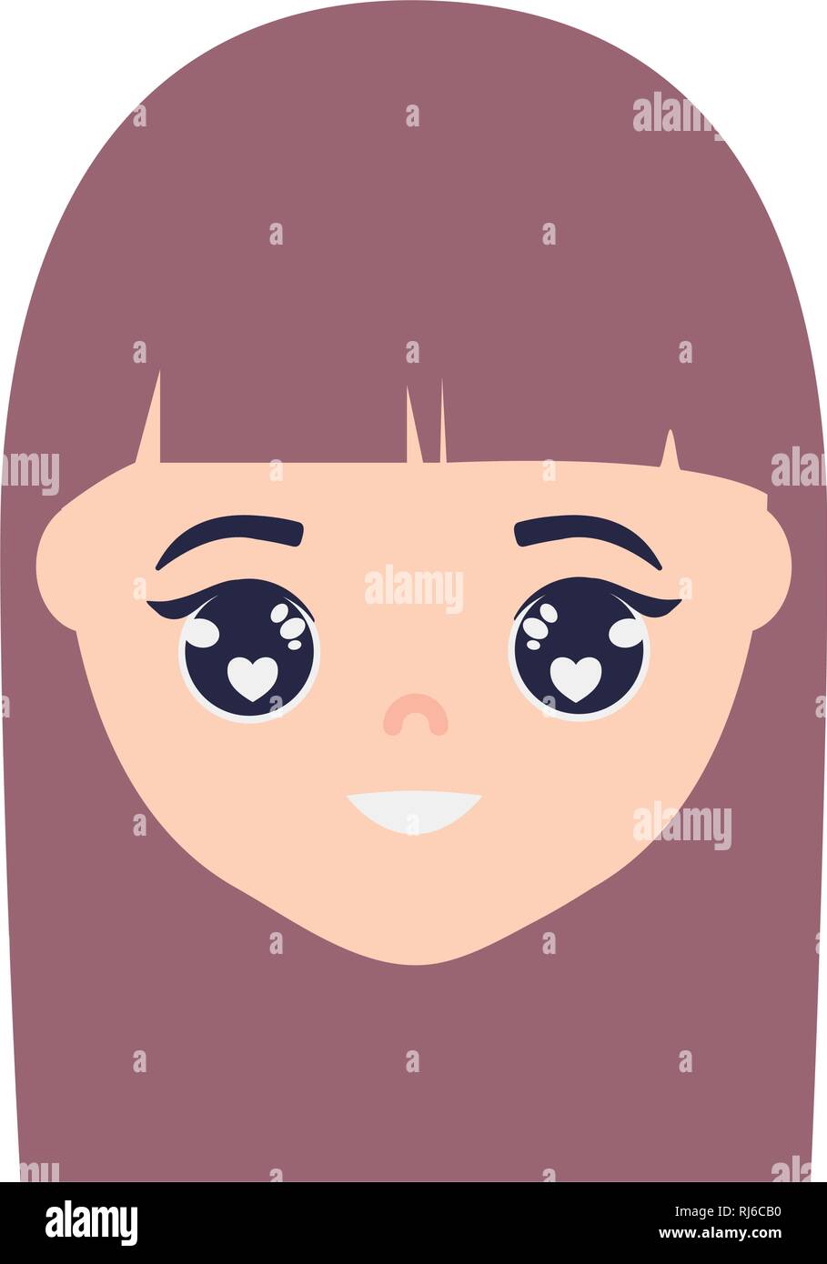 cute and little girl head vector illustration design Stock Vector Image ...