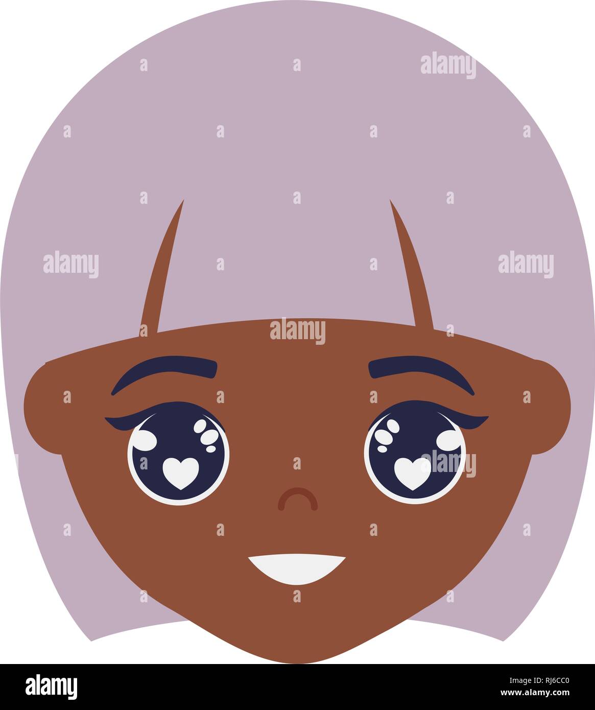 cute and little girl head vector illustration design Stock Vector Image ...