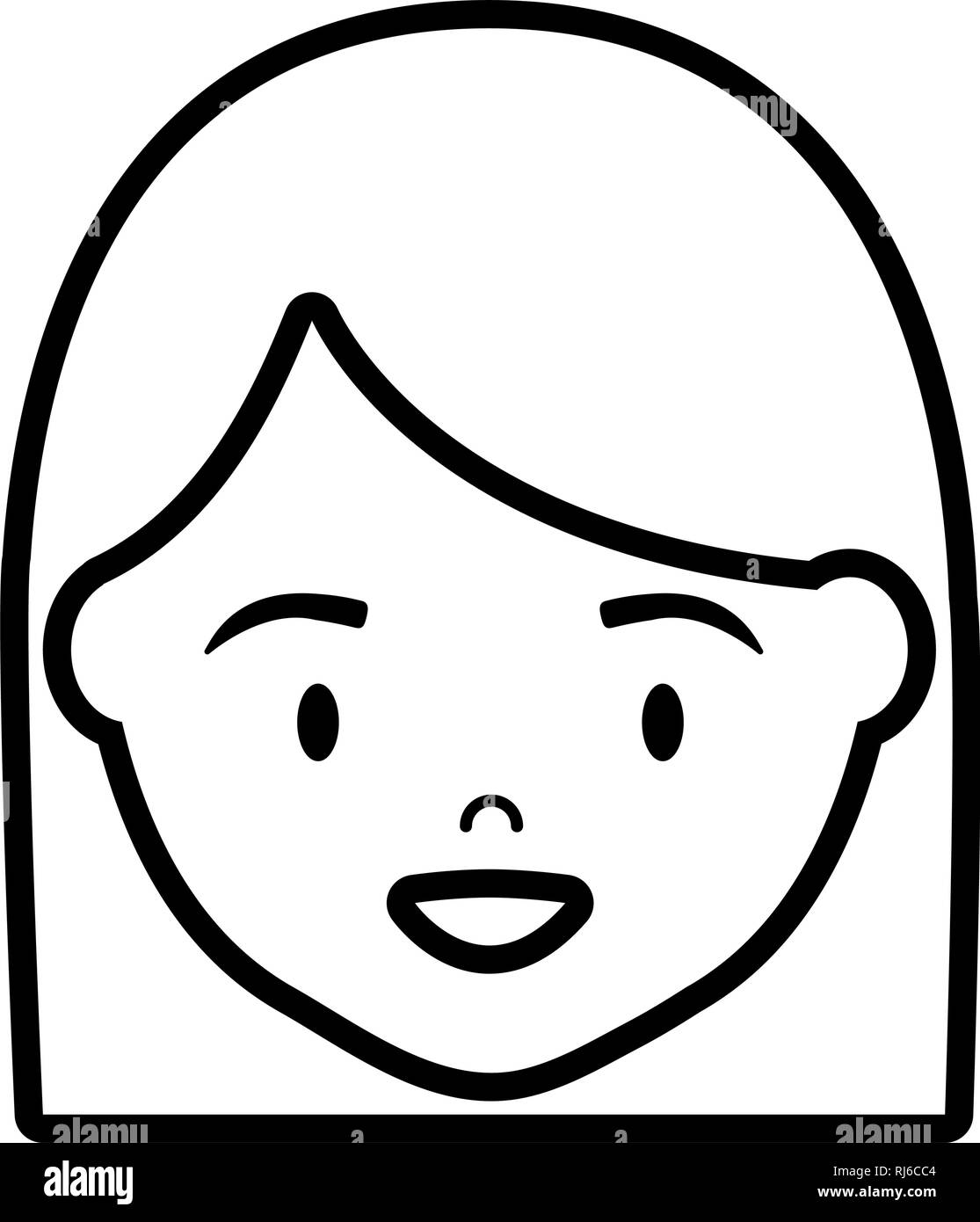 cute and little girl head vector illustration design Stock Vector Image ...