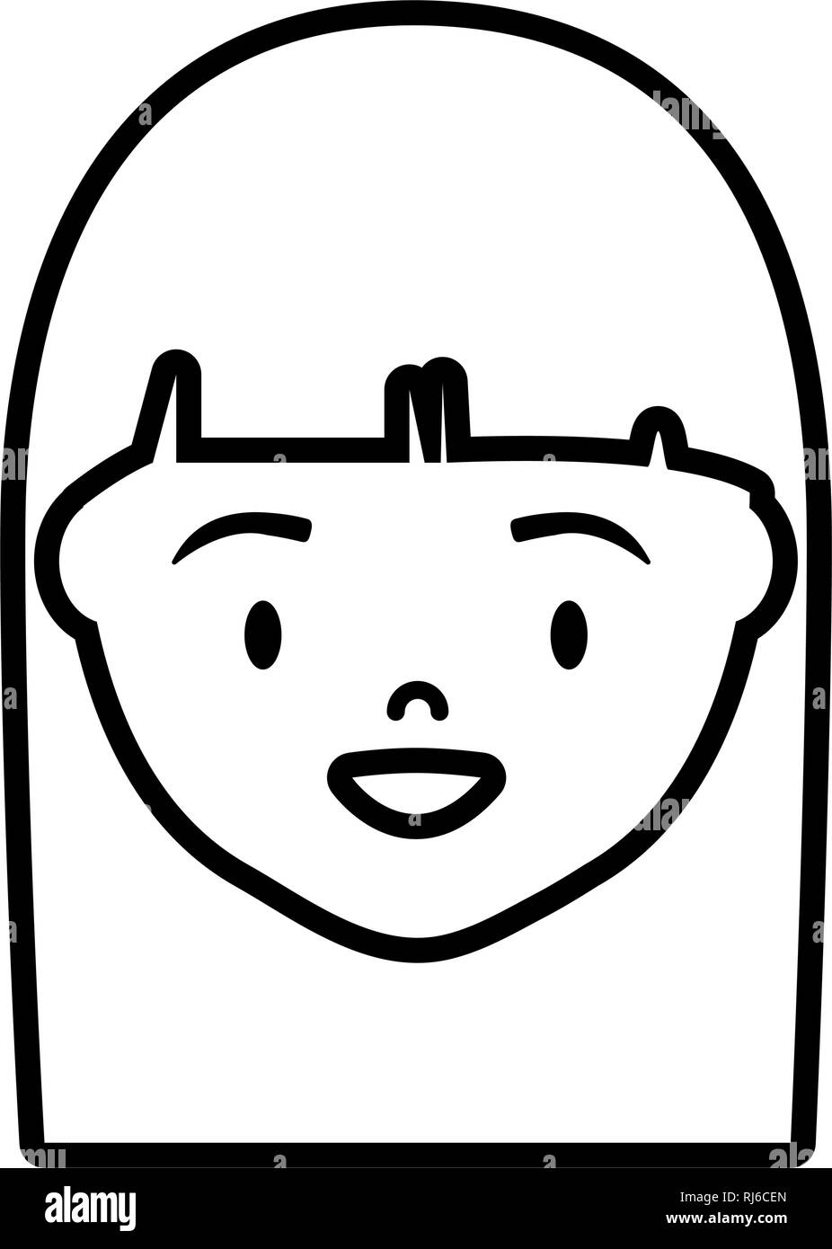 cute and little girl head vector illustration design Stock Vector Image ...