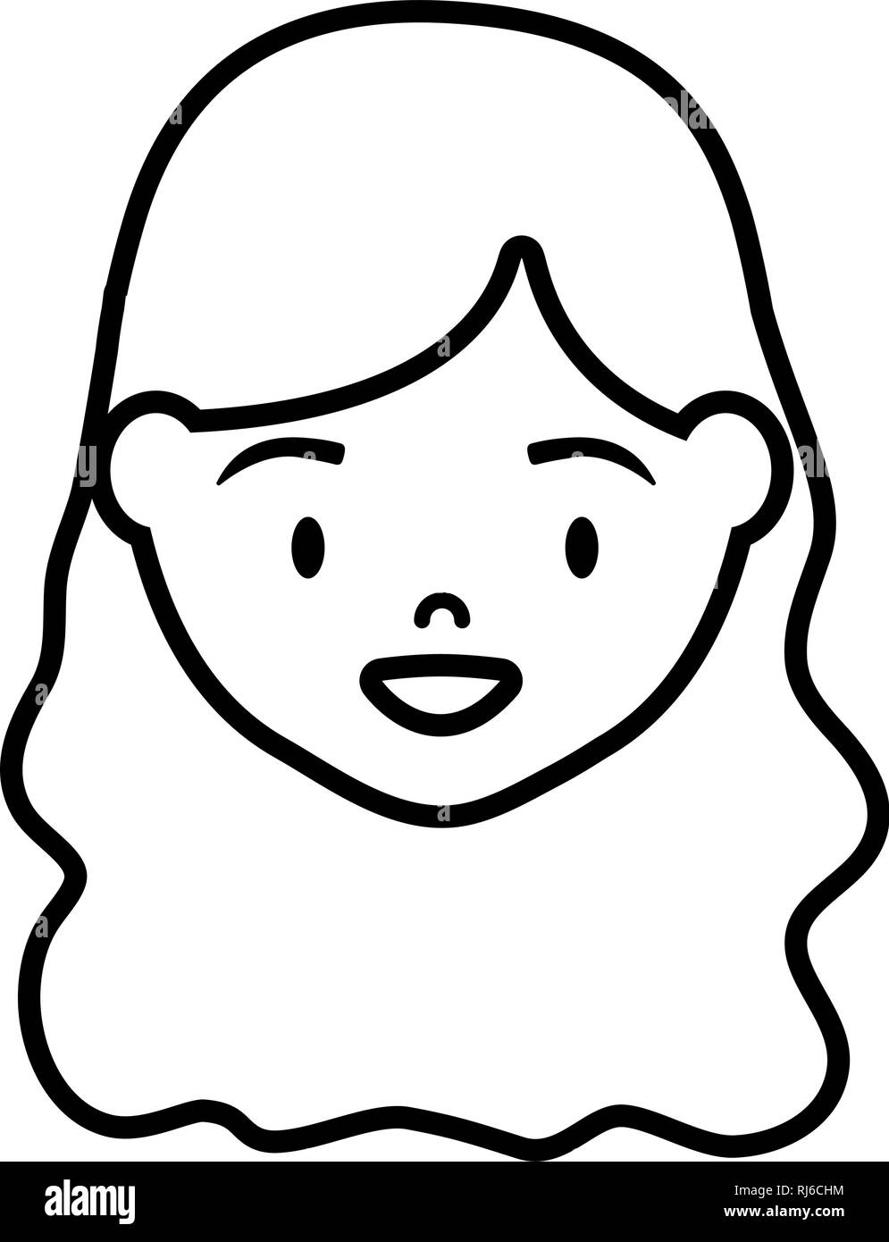 cute and little girl head vector illustration design Stock Vector Image ...