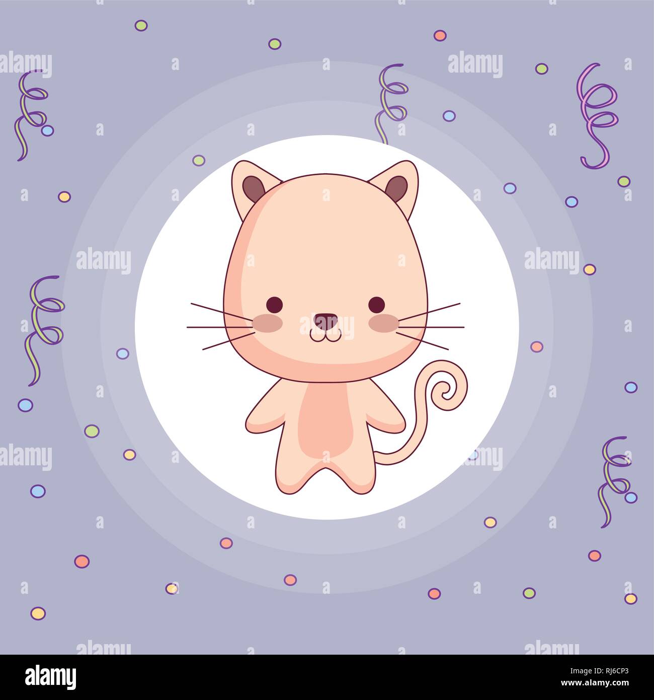 cute and little cat character vector illustration design Stock Vector ...