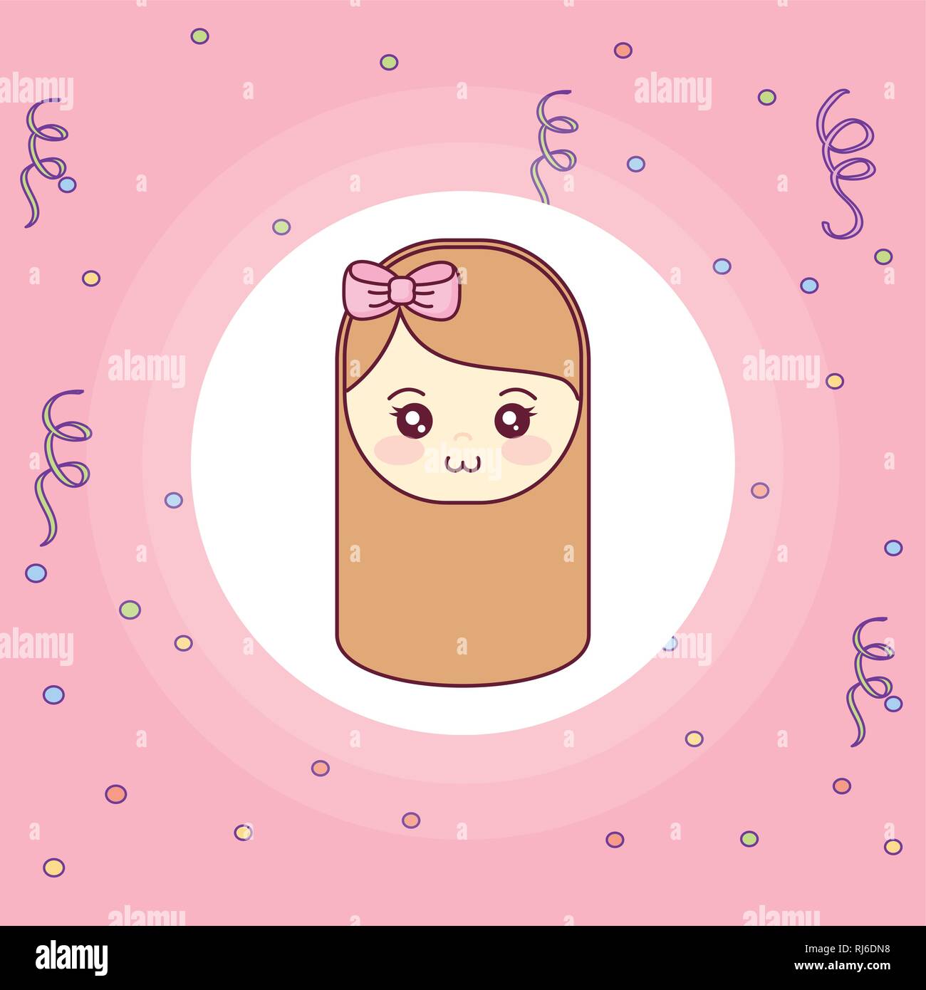 cute and little girl head vector illustration design Stock Vector Image ...