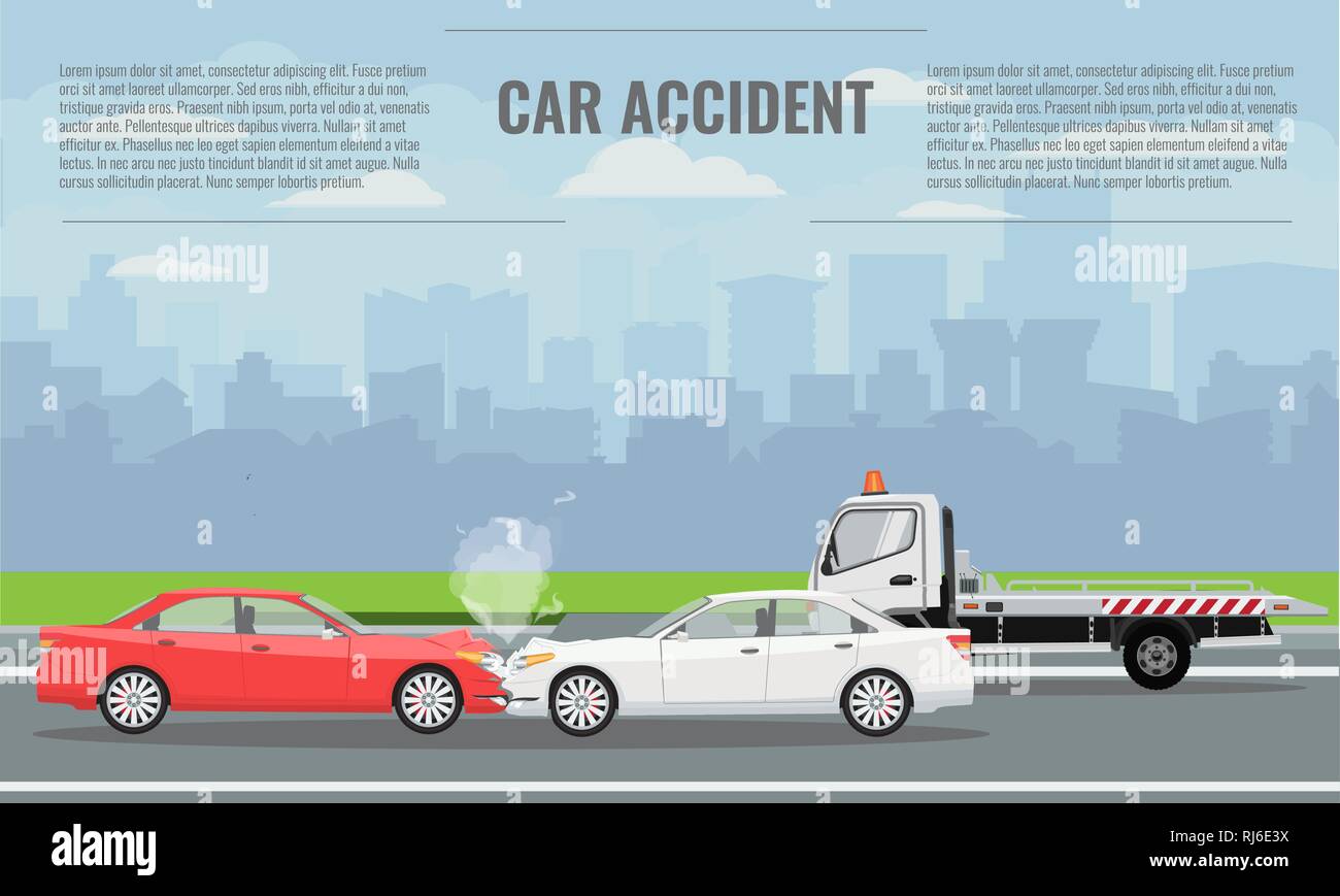 Car crash or accident concept illustration. Vector illustration for ...