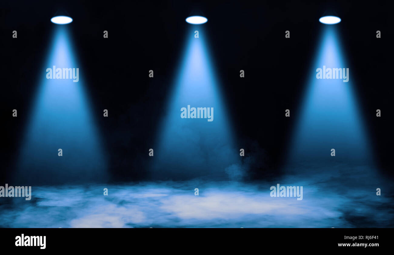 Colorful stage . Spotlights on the floor. Isolated black background ...