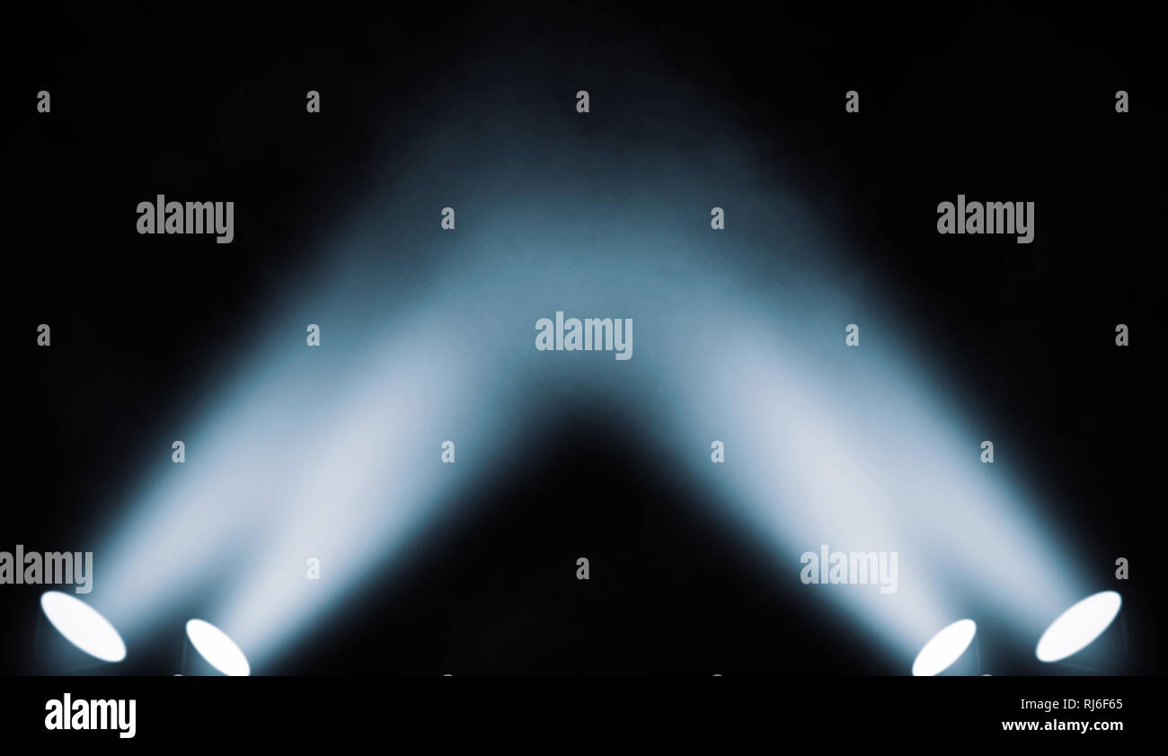 Projector spotlight on the floor . Beautfiul duotone performance stage ...