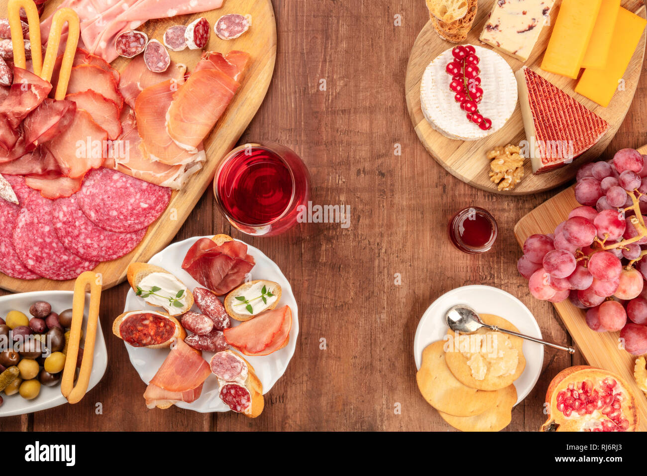 Charcuterie Tasting. A photo of many different hams, lunch meats, and a ...