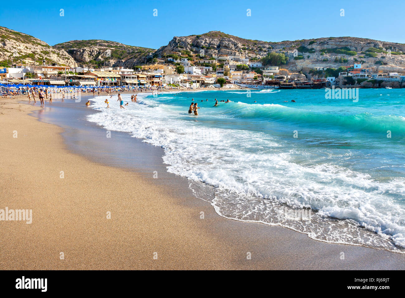 Crete beach people hi-res stock photography and images - Alamy