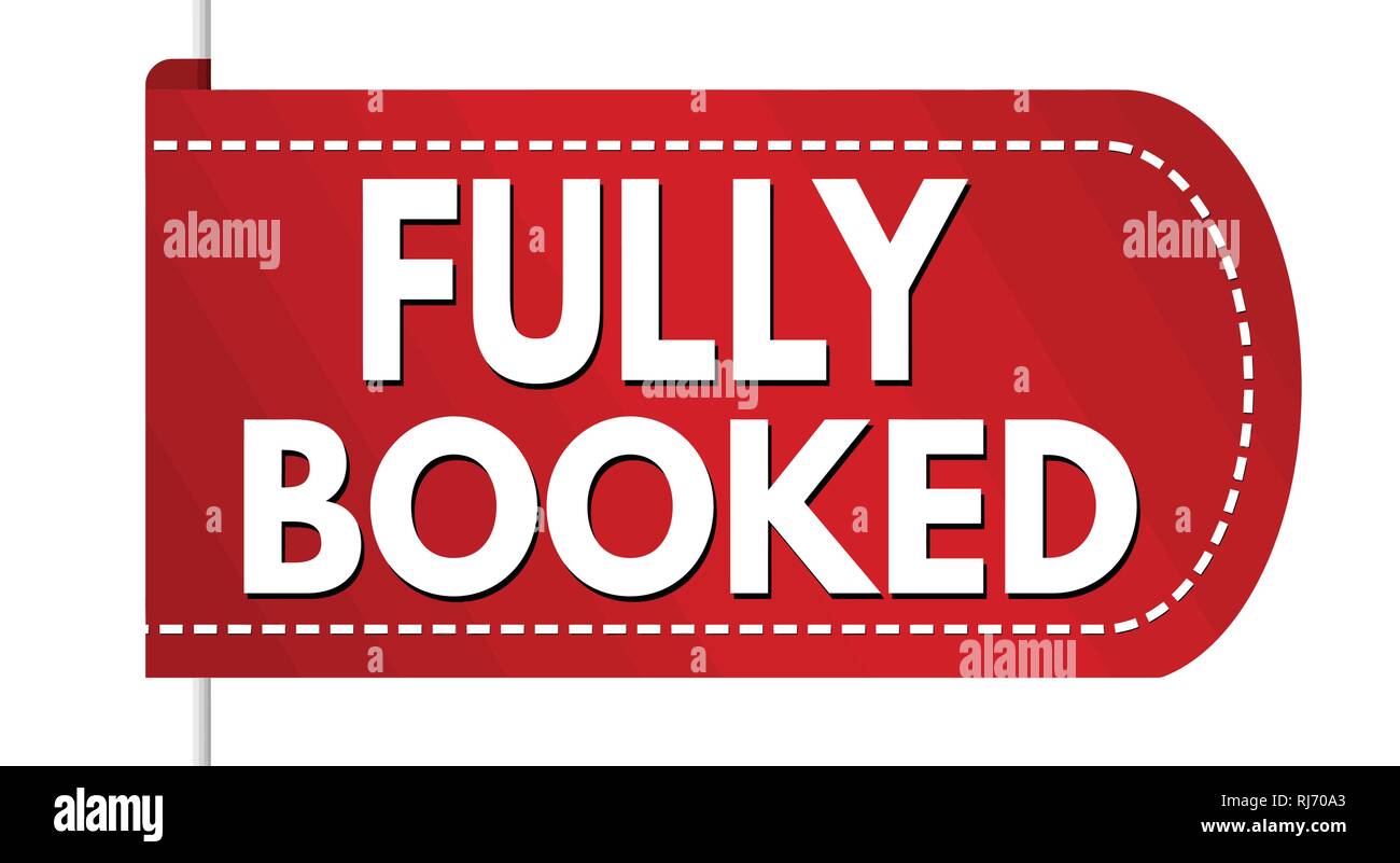 Fully booked banner design on white background, vector illustration ...