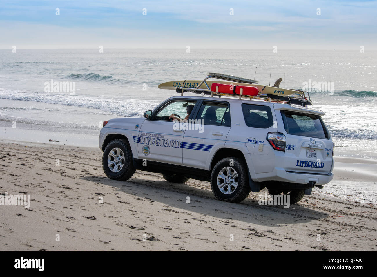 Victoria Beach, California/USA - January 20 2019 - Lifeguard vehicle ...