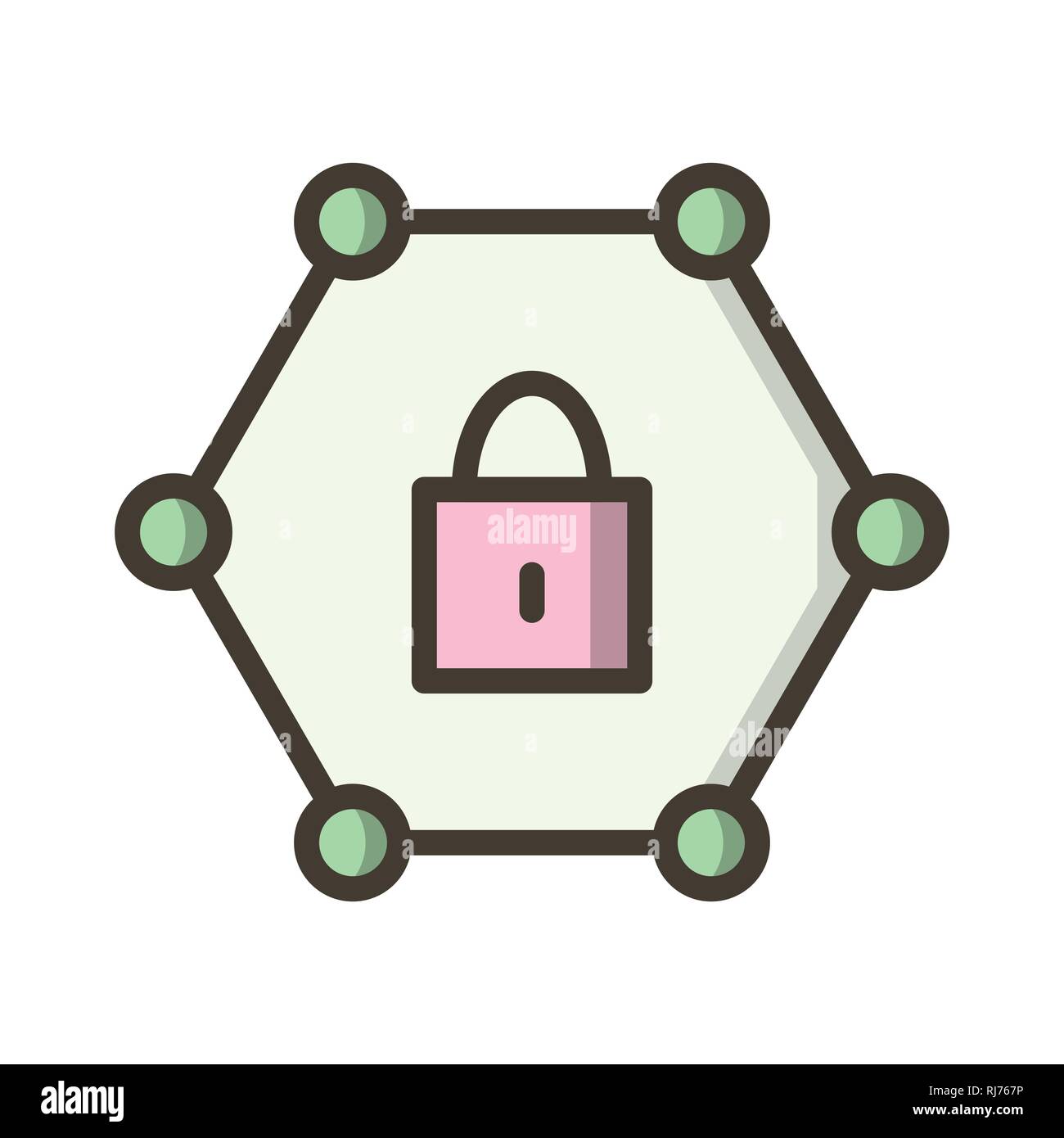 Vector Protected Network Icon Stock Photo - Alamy