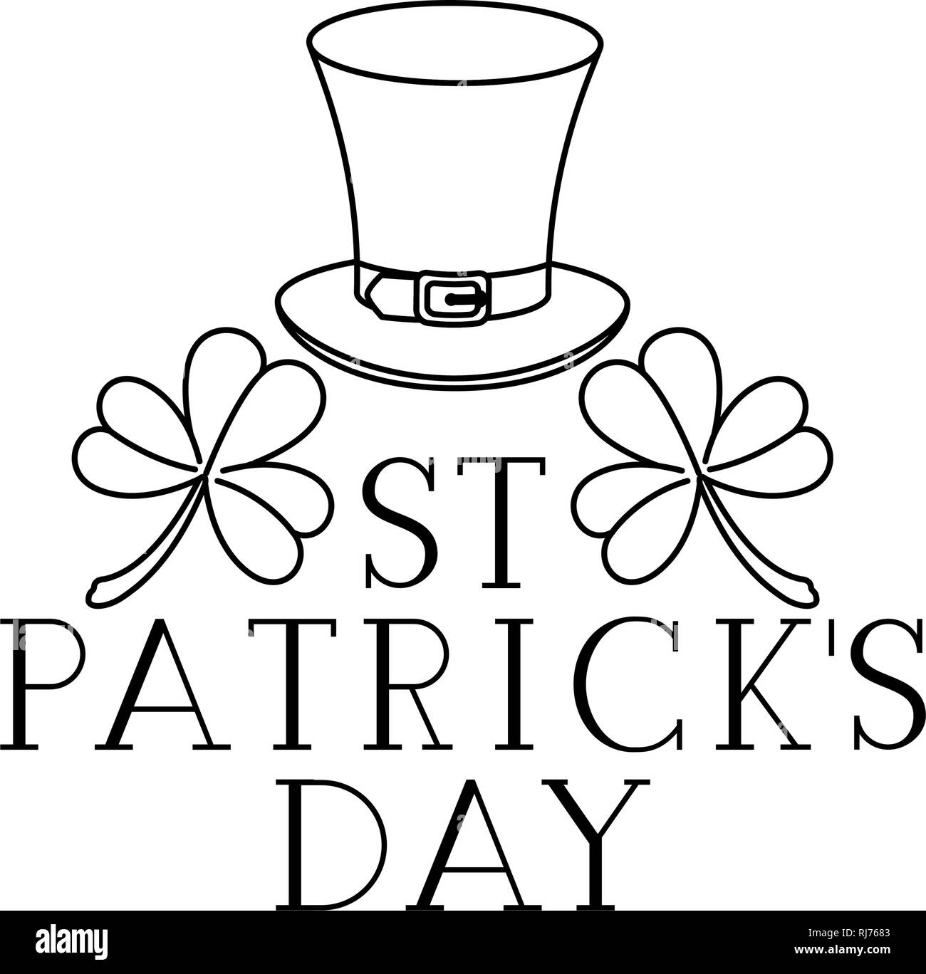 Shamrock green hat patrick Black and White Stock Photos & Images - Alamy