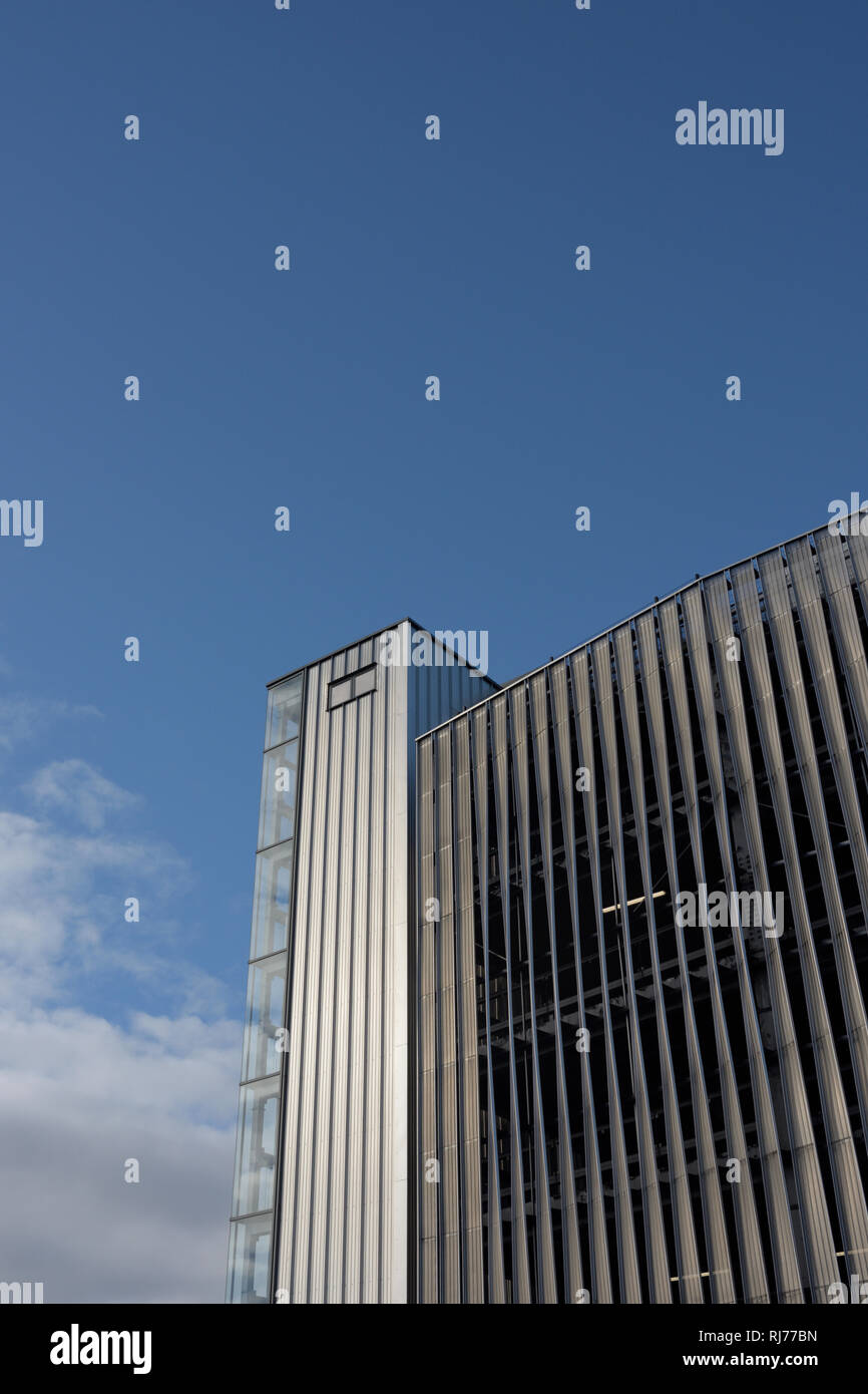 Multi storey car park with metal cladding at the rock triangle mixed ...