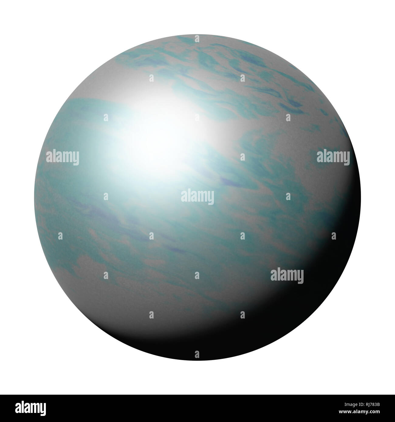 planet Uranus, part of the solar system isolated on white background ...