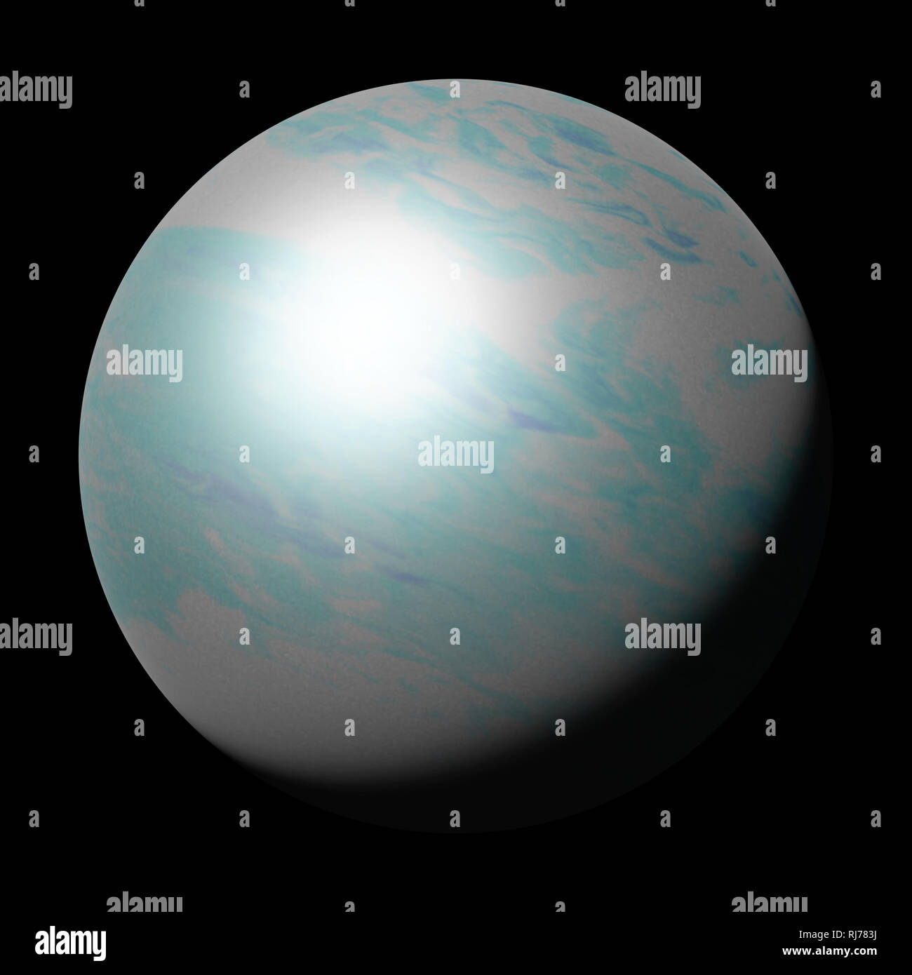 planet Uranus, part of the solar system isolated on black background ...