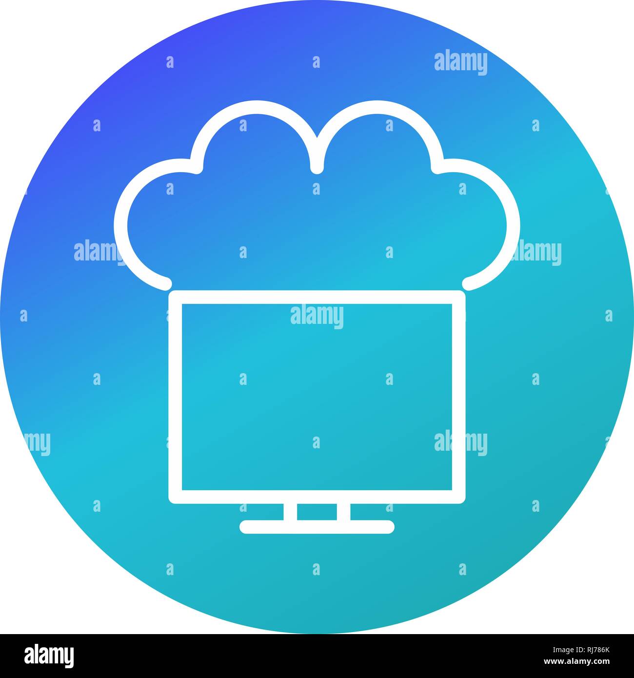 Vector Connected to Cloud Icon Stock Photo - Alamy