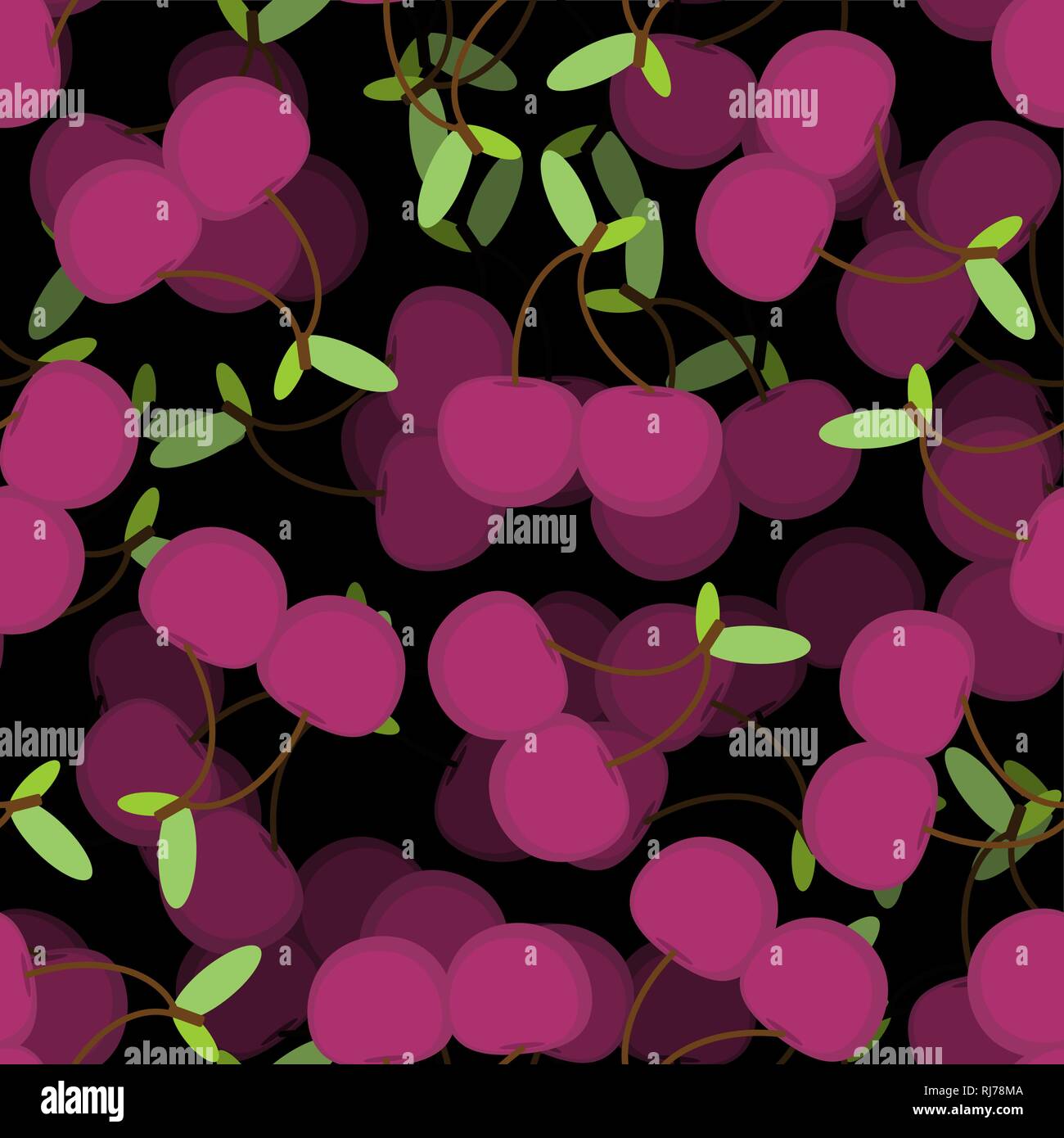 Cherry pattern seamless. Cherries background. food vector texture Stock ...