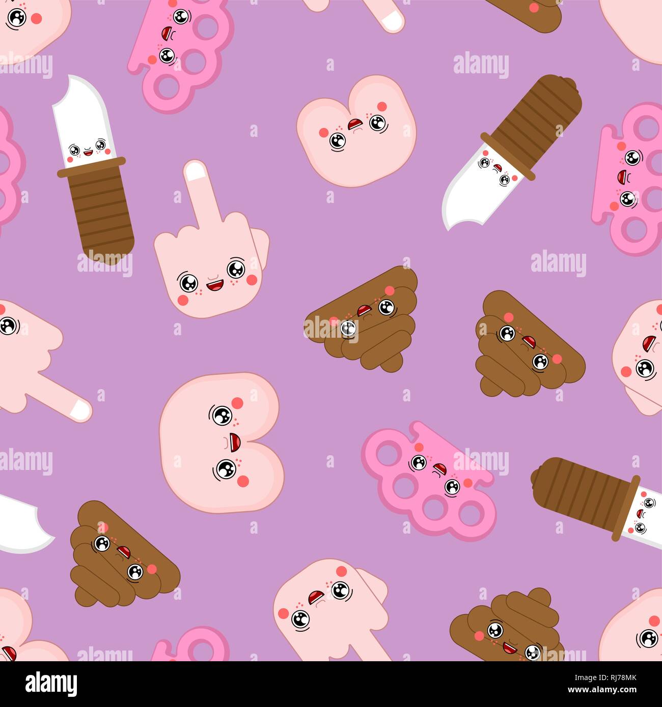 Cute Bad guy Pattern seamless. Bully cartoon background. Funny kawaii ...
