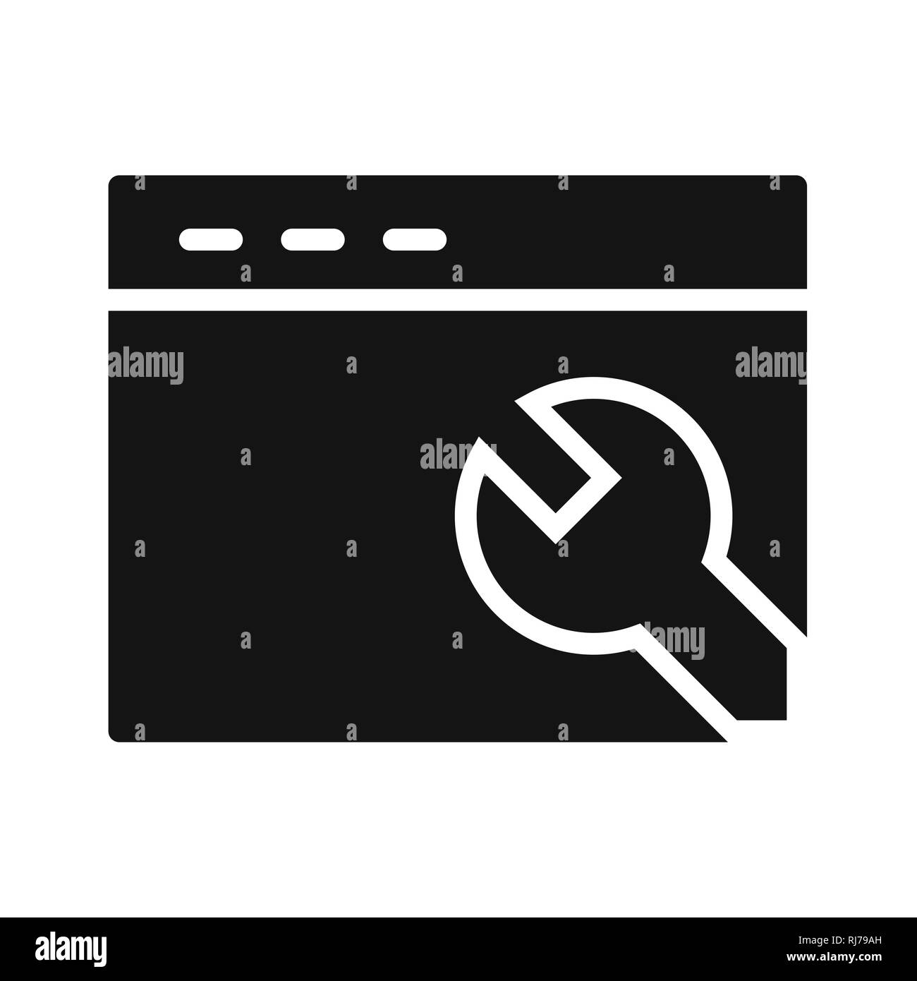 Vector Browser Settings Icon Stock Photo - Alamy
