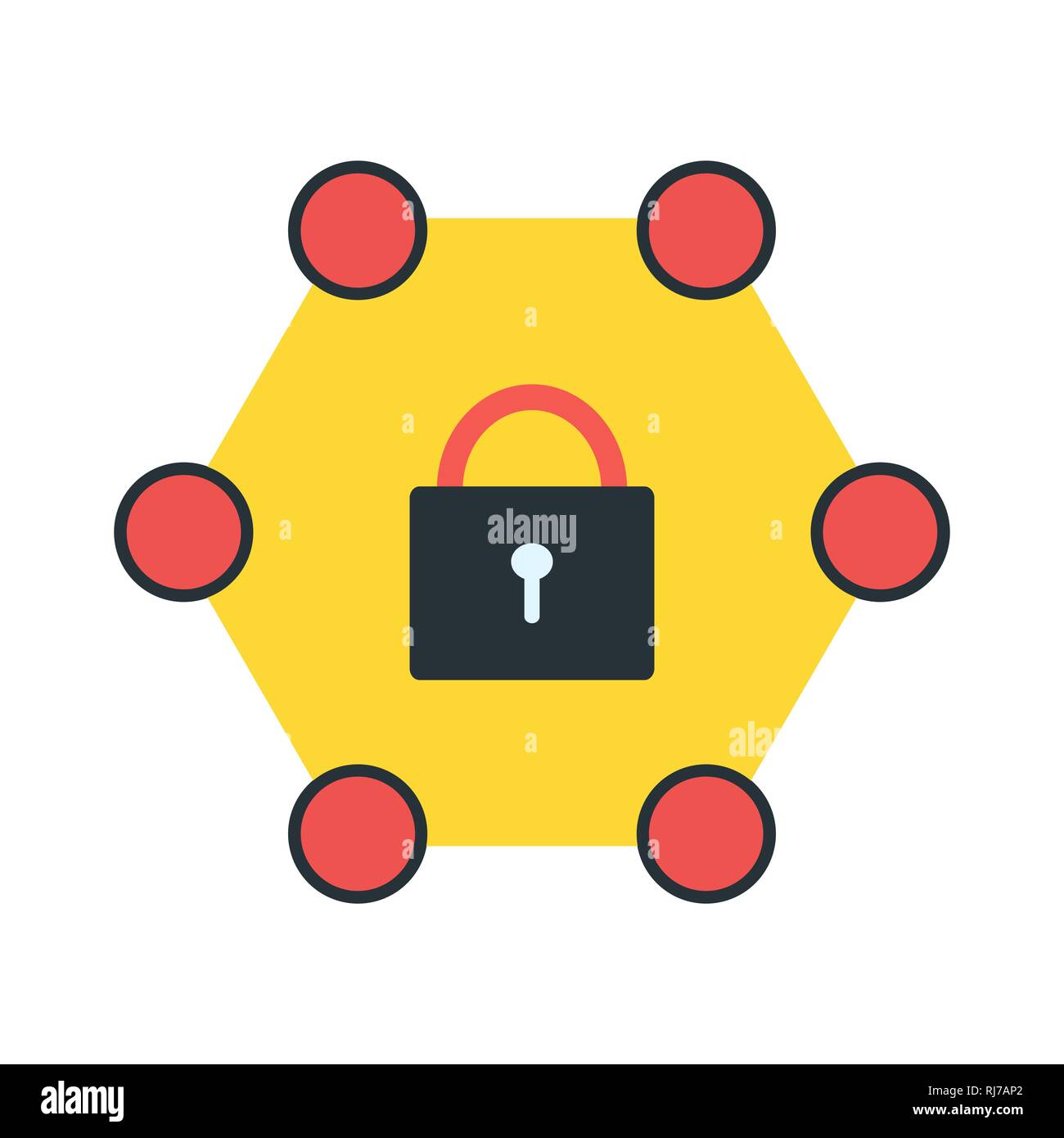 Vector Protected Network Icon Stock Photo - Alamy