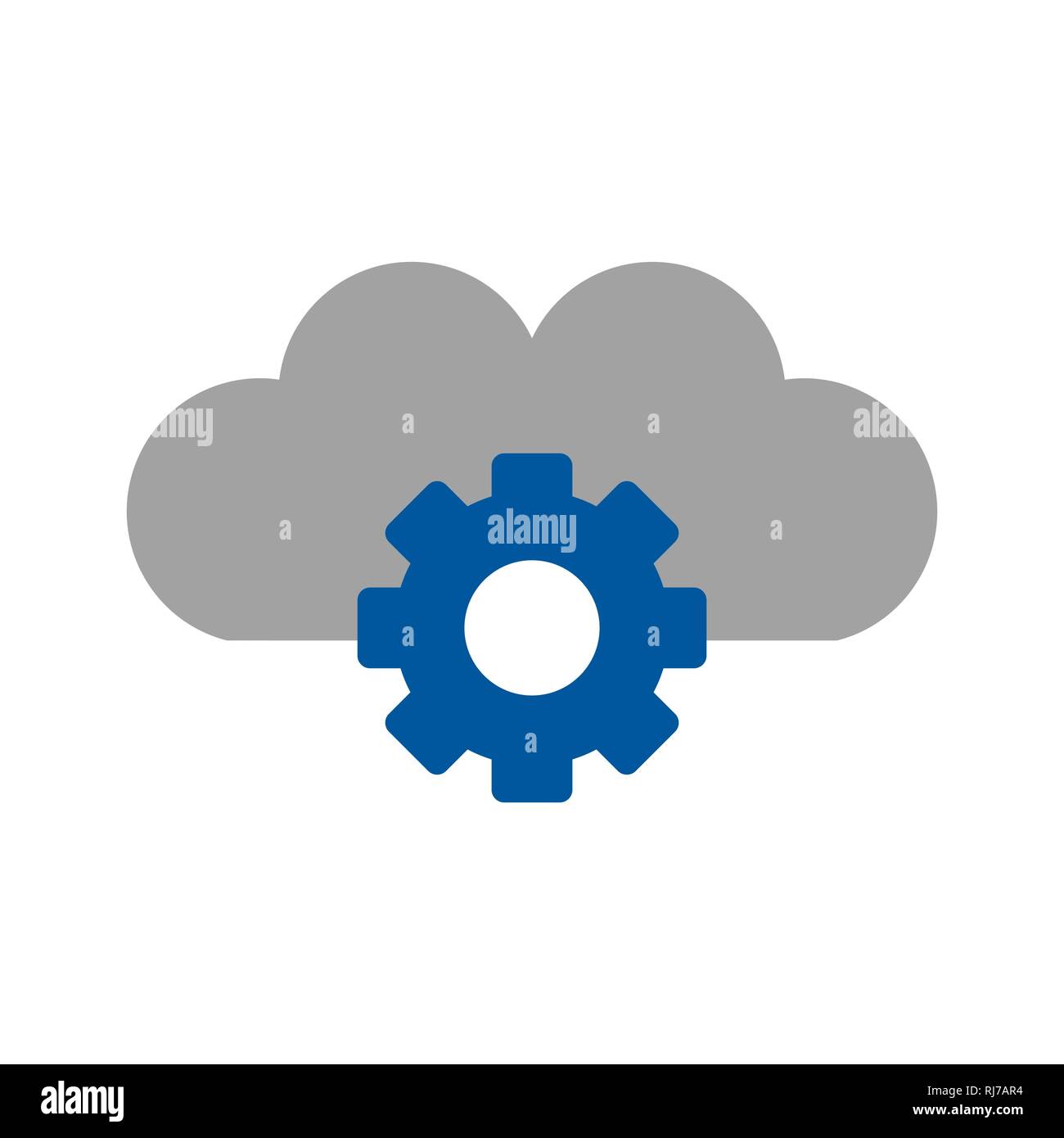 Vector Cloud Settings Icon Stock Photo - Alamy