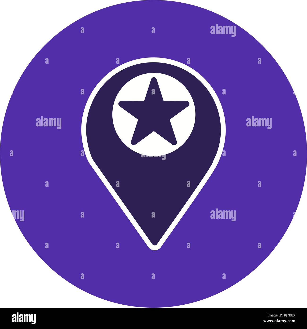 Vector Starred Location Icon Stock Photo - Alamy