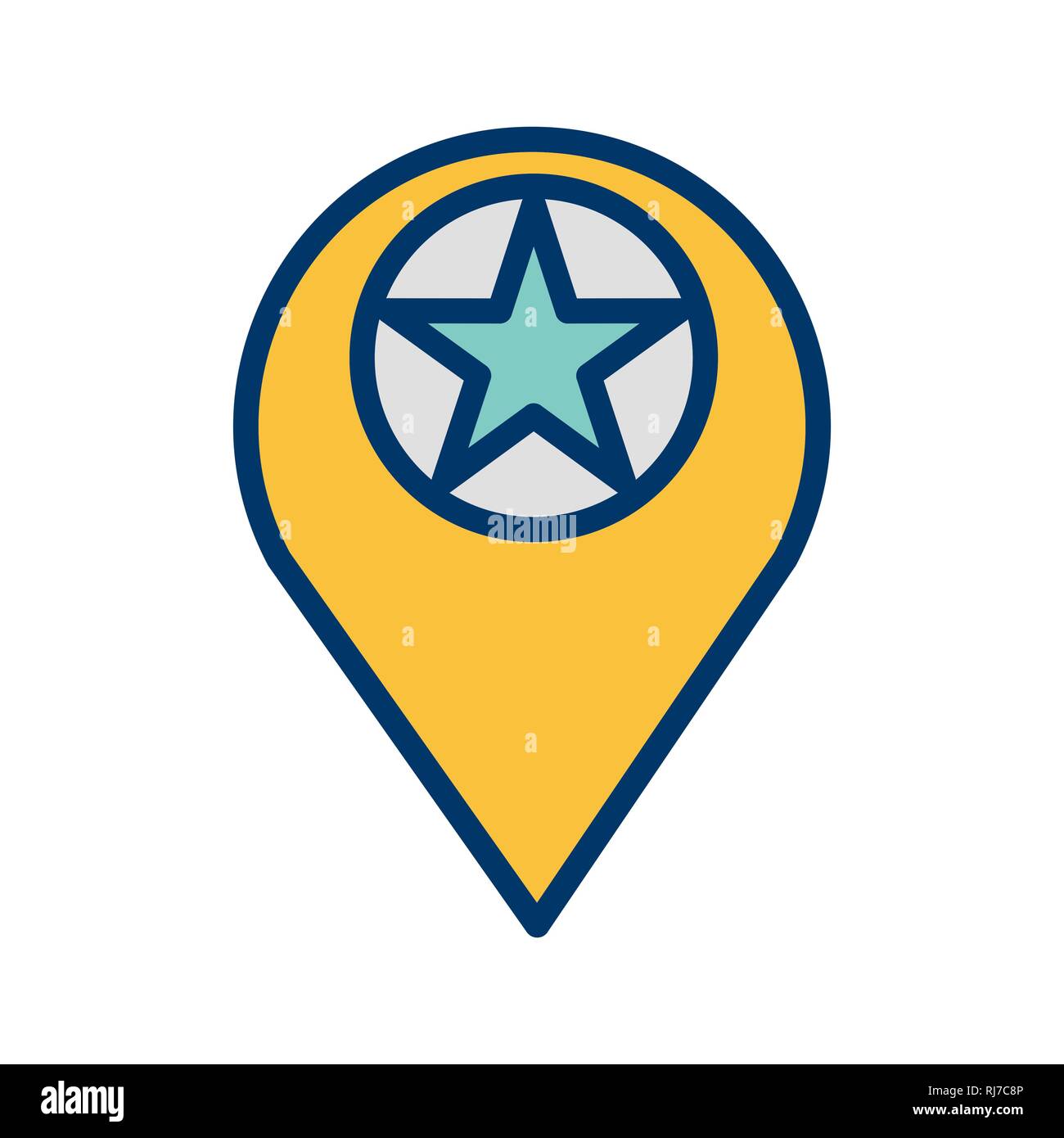 Vector Starred Location Icon Stock Photo - Alamy