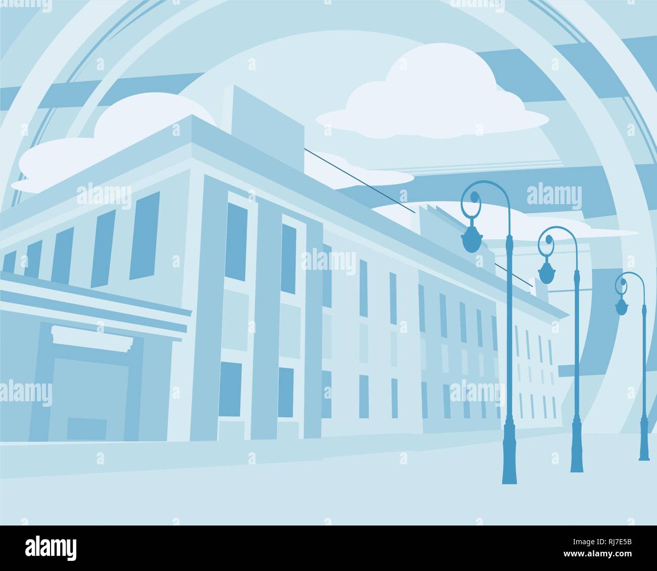 Exterior view with monument Stock Vector Images - Alamy