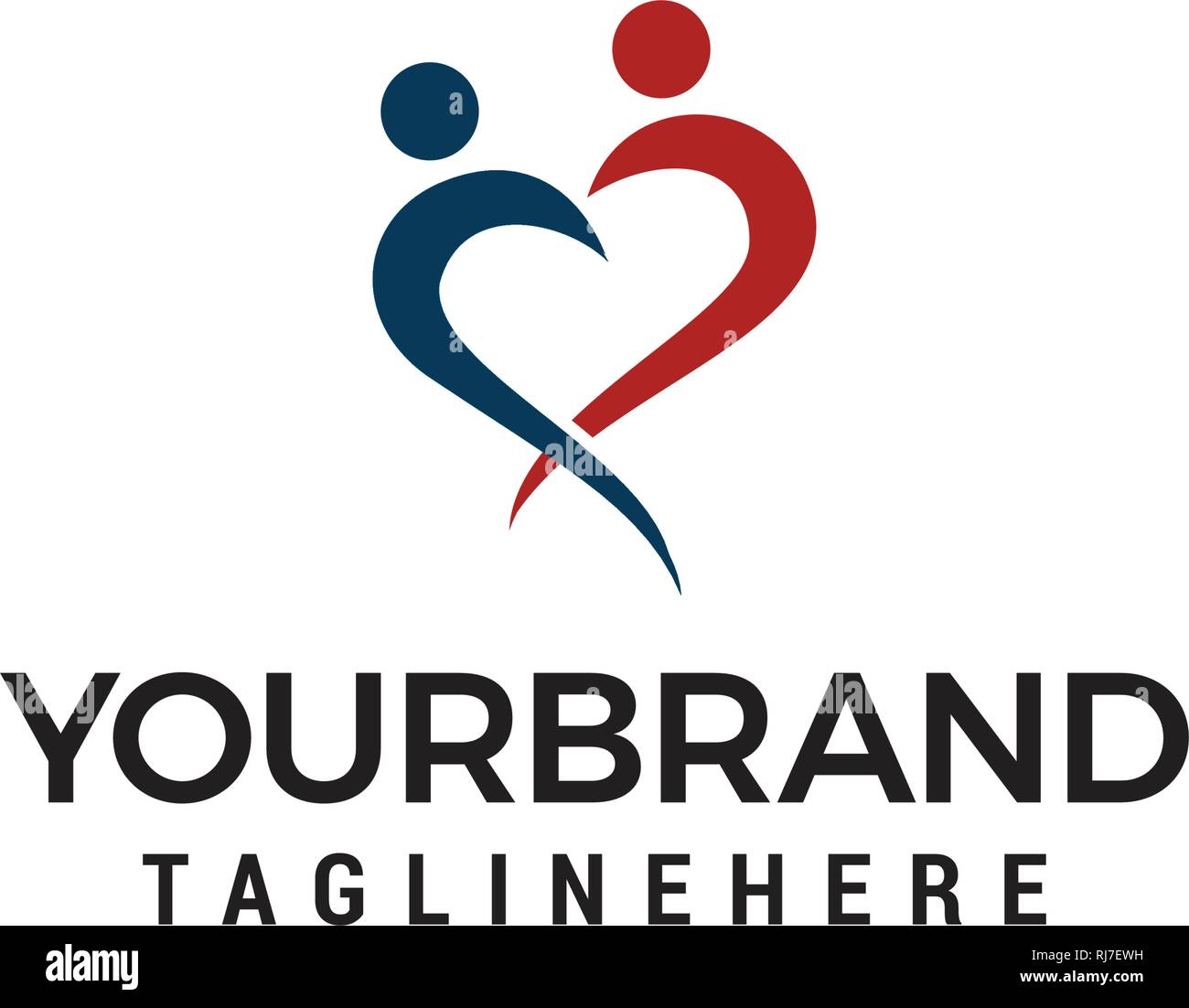 Love Couple connection joined icon simple elements logo Design Template ...