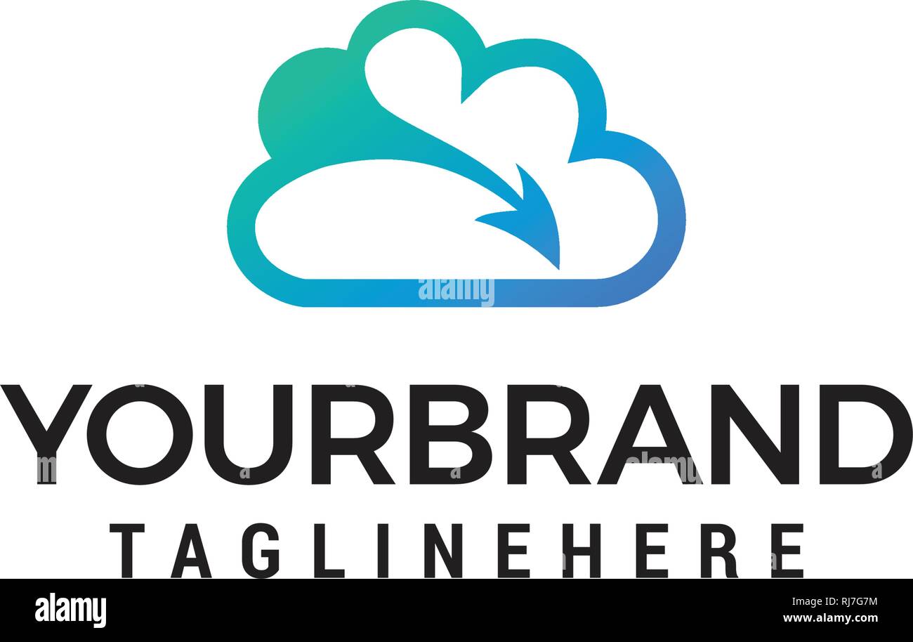 Creative Cloud Logo Design. Creative Vector icon of a blue cloud with ...