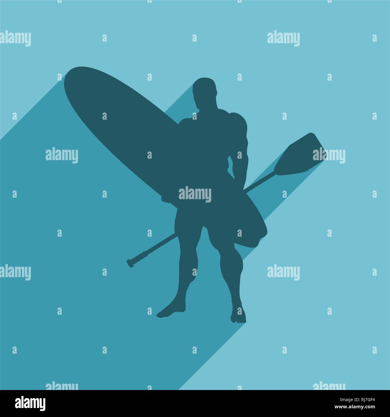 Illustration of man posing with surfboard Stock Vector Image & Art - Alamy