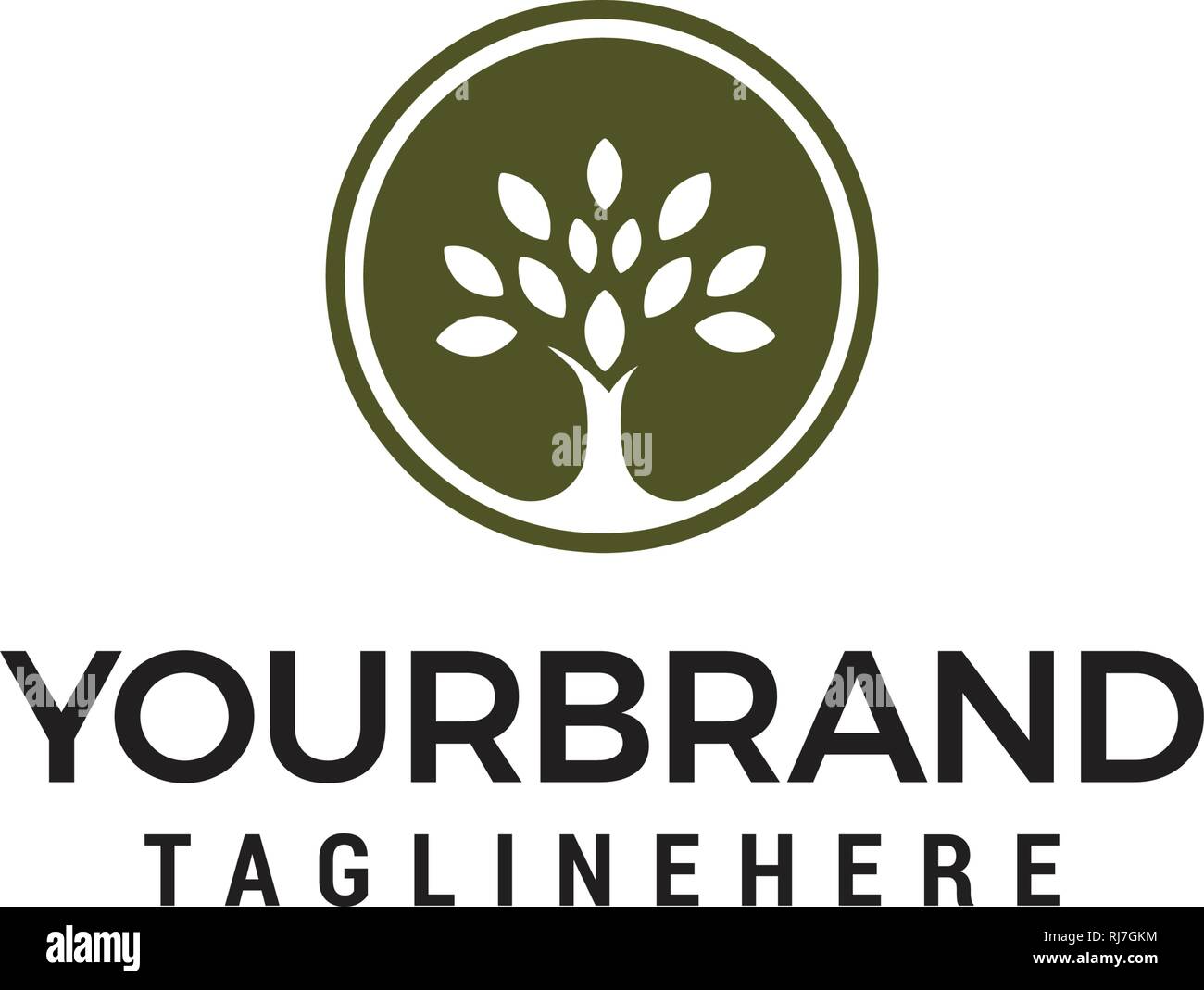 tree circle Logo abstract design vector template . Eco Green Organic ...