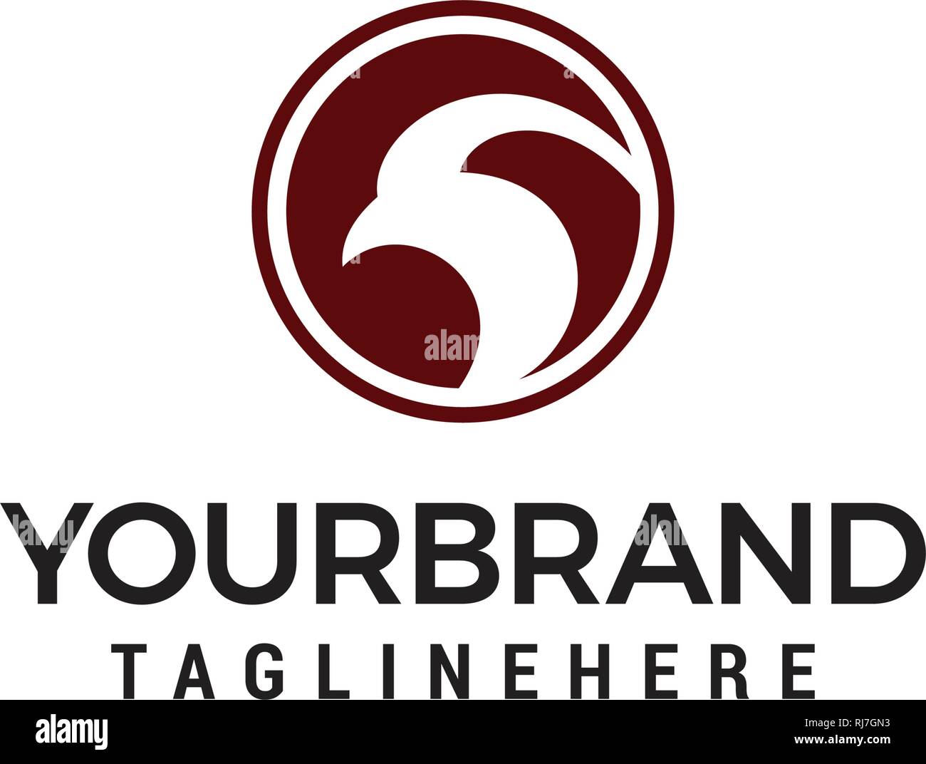 Bird head Eagle Logo design vector template negative space Design ...