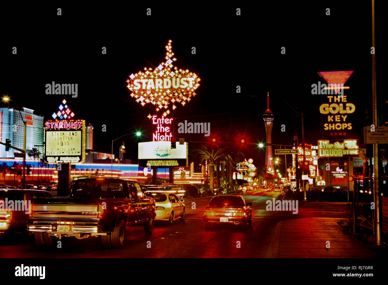 The Las Vegas Strip at night in 1997 Stock Photo - Alamy