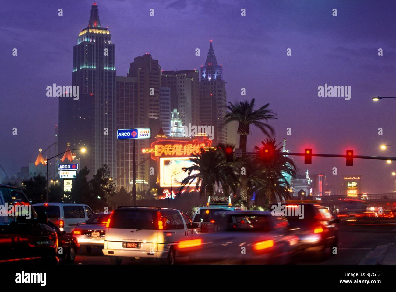 The Las Vegas Strip at night in 1997 Stock Photo - Alamy