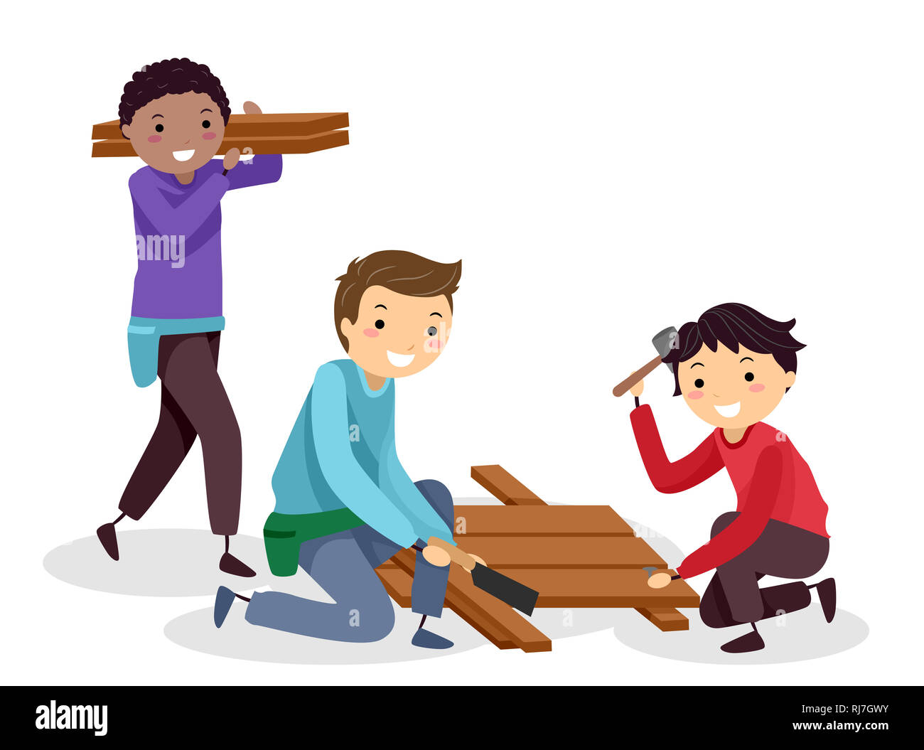 Carpenter Man Cartoon Stock Photos & Carpenter Man Cartoon Stock Images ...