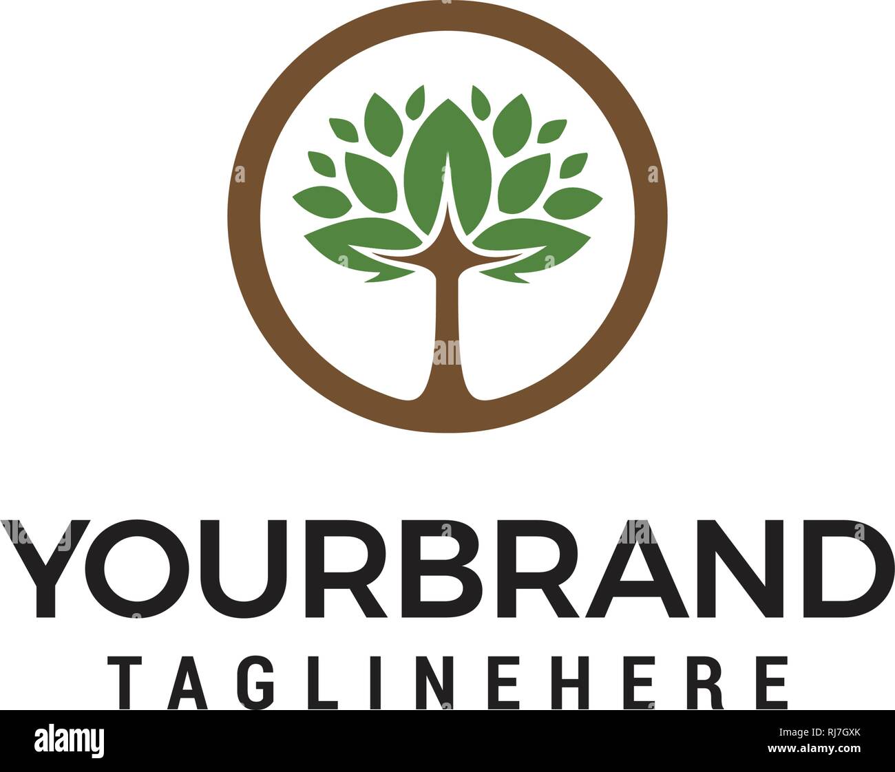 Tree circle Logo abstract design vector template . Eco Green Organic ...