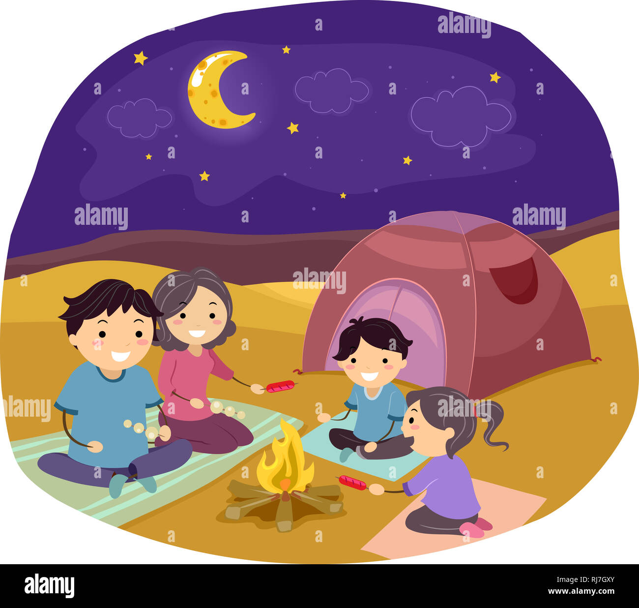 Kids Camping Clipart