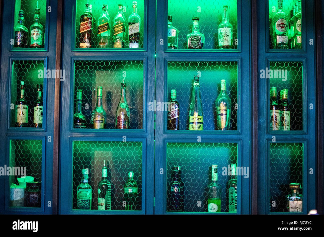 bottles in the bar Stock Photo - Alamy
