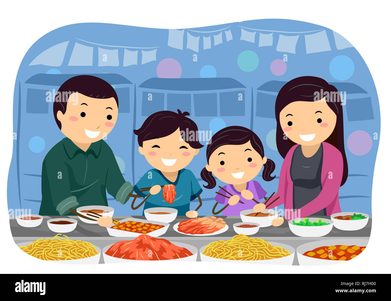 Family Eating Clipart