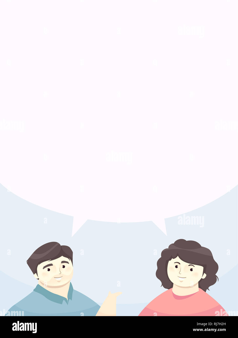 Illustration of Parents with Blank Speech Bubble Stock Photo - Alamy